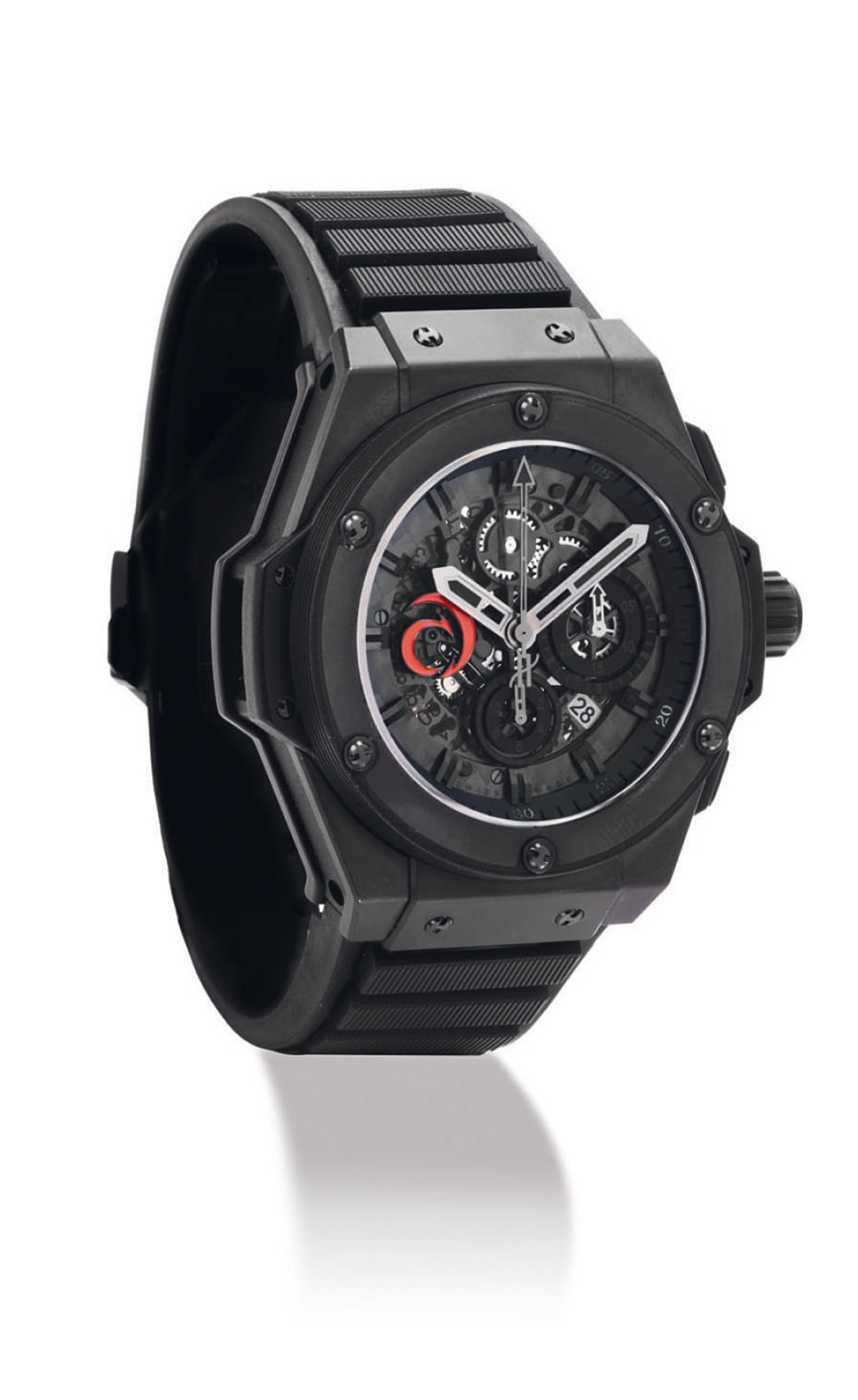 HUBLOT. A BLACK PVD-COATED TITANIUM AND CERAMIC LIMITED EDITION ...