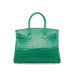 A SHINY MENTHE POROSUS CROCODILE BIRKIN 30 WITH PALLADIUM HARDWARE ...