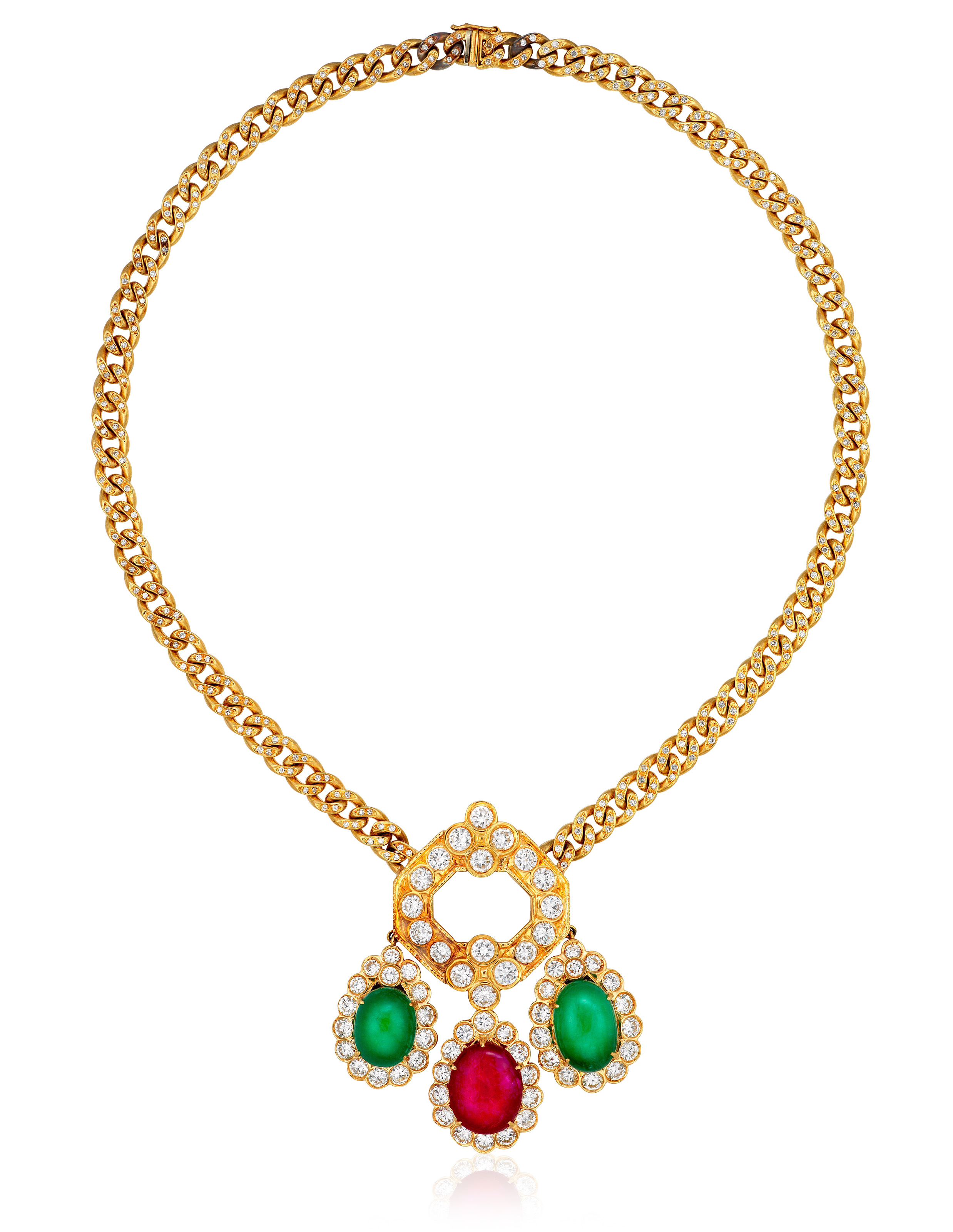 EMERALD, RUBY AND DIAMOND NECKLACE, | Christie’s