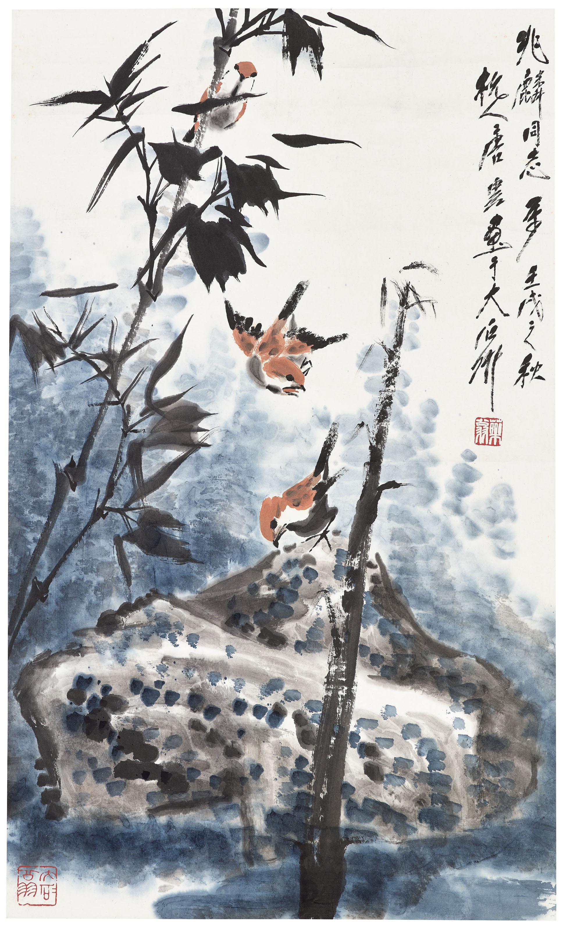 TANG YUN (1910-1993), Birds and Bamboo | Christie’s