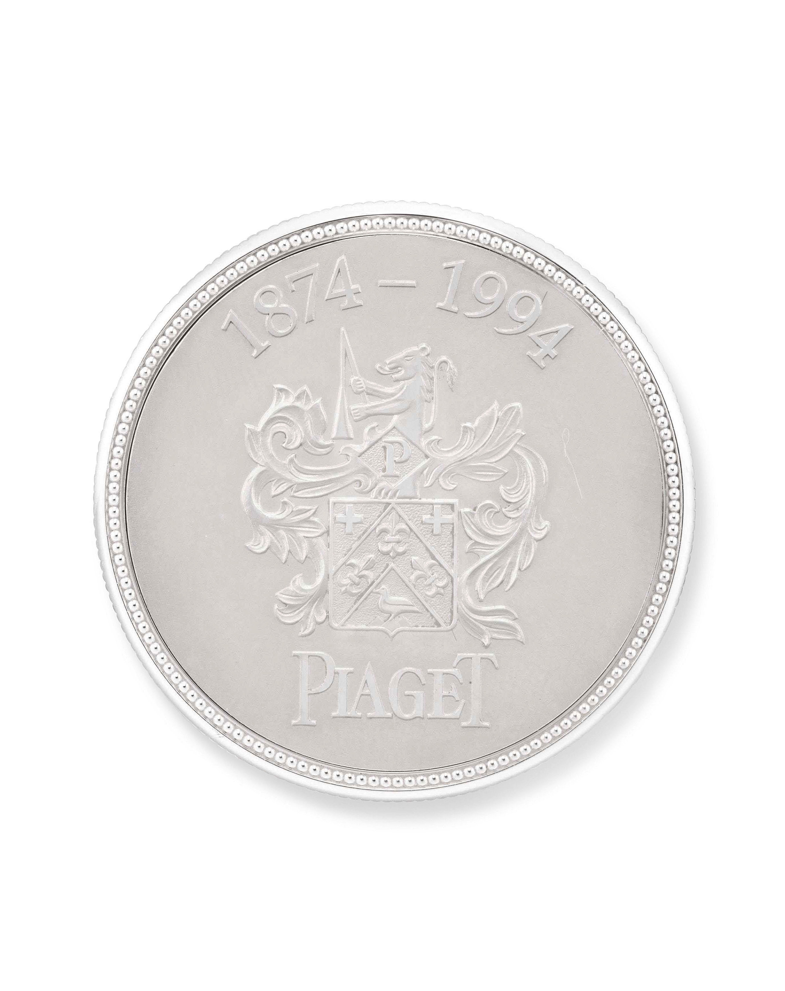 PIAGET, COMMEORATIVE COIN WATCH MADE FOR PIAGET'S 120TH ANNIVERSARY ...