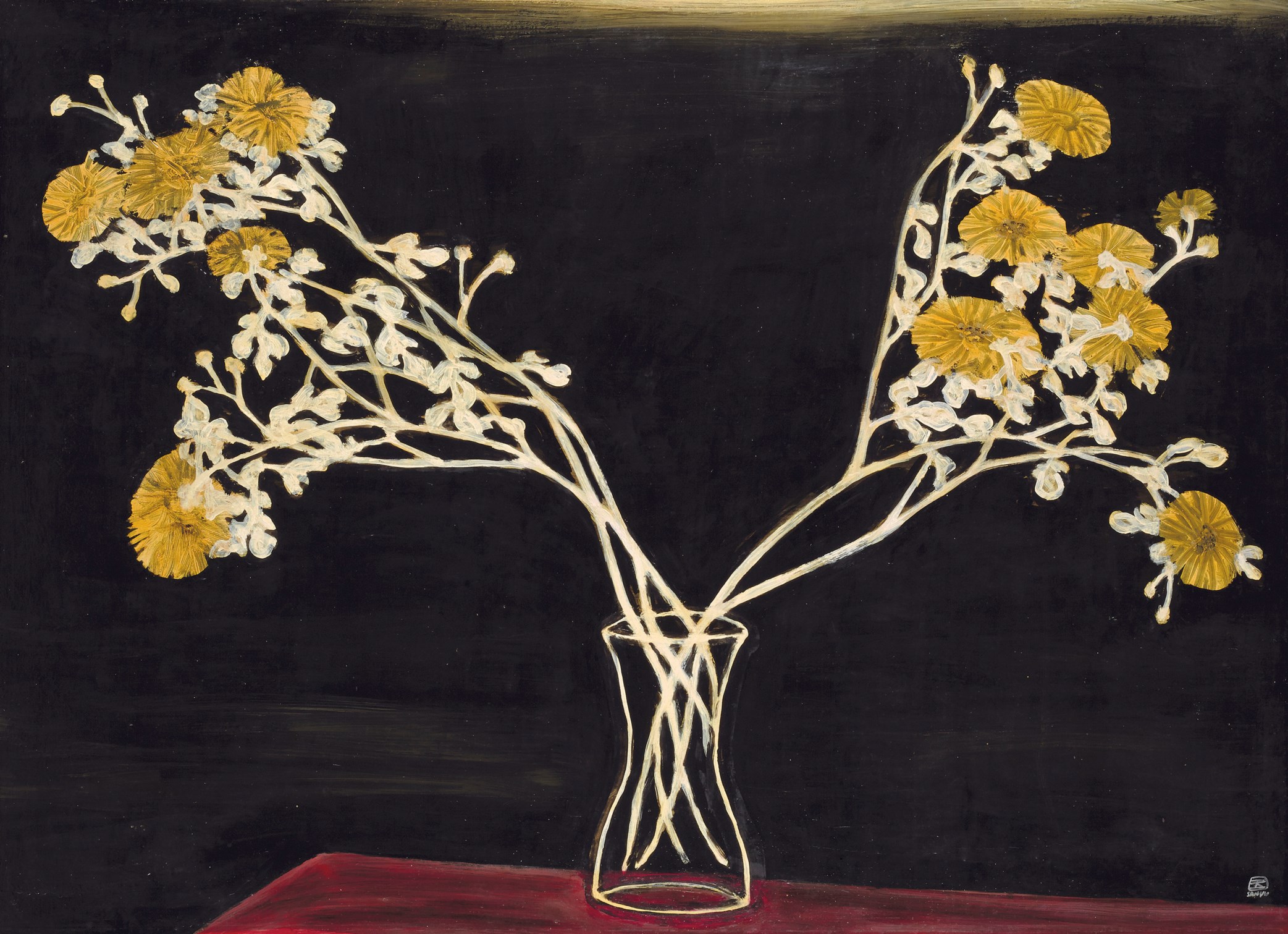 SANYU (CHANG YU, CHINA, 1901-1966), CHRYSANTHÈMES DANS UN VASE EN VERRE ...