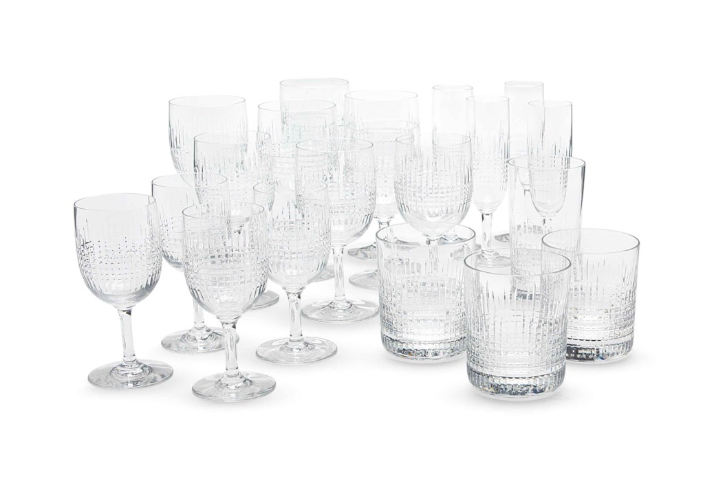 A BACCARAT CUT-GLASS PART STEMWARE SERVICE, 20TH CENTURY, ACID-ETCHED ...