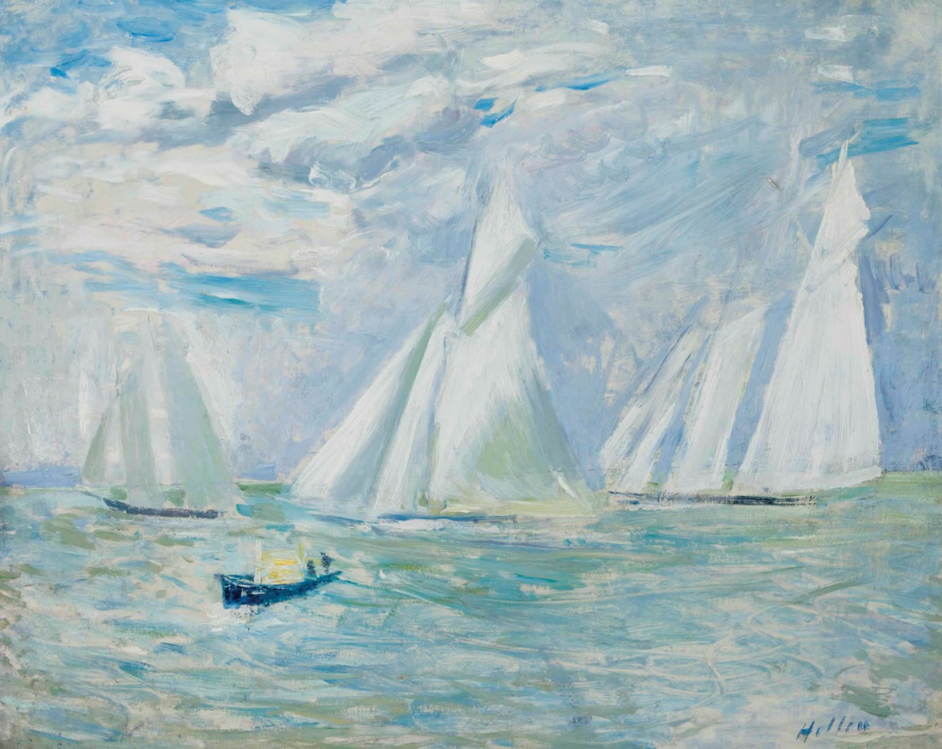 Paul César Helleu (French, 1859-1927), Regatta at Cowes | Christie's