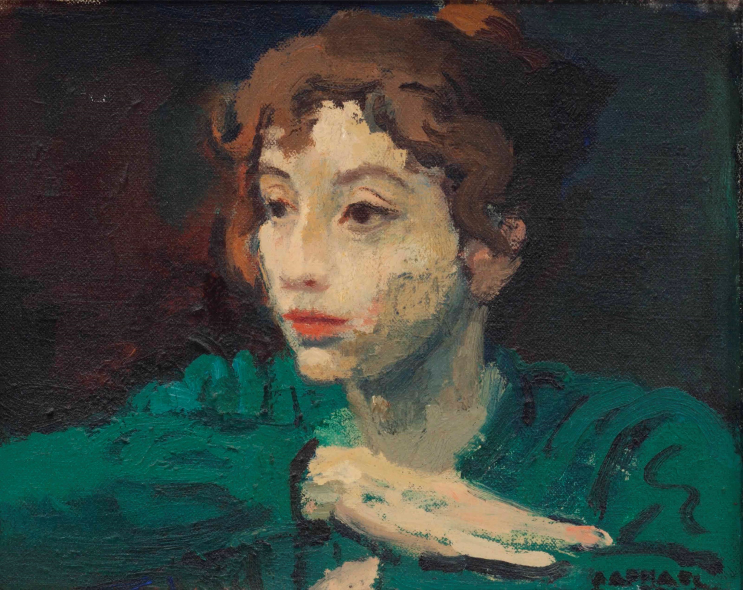 Raphael Soyer (American, 1899-1987), Joan in Green | Christie's