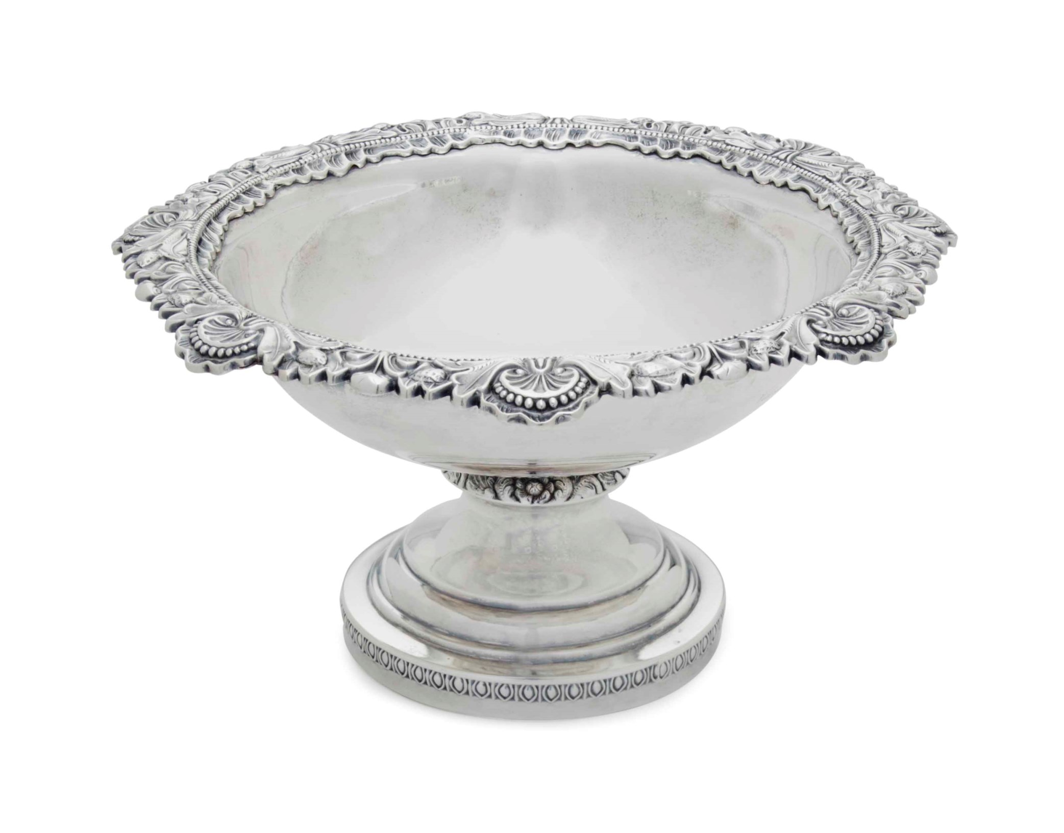 AN AMERICAN SILVER FOOTED COMPOTE, MARK OF FLETCHER & GARDINER ...