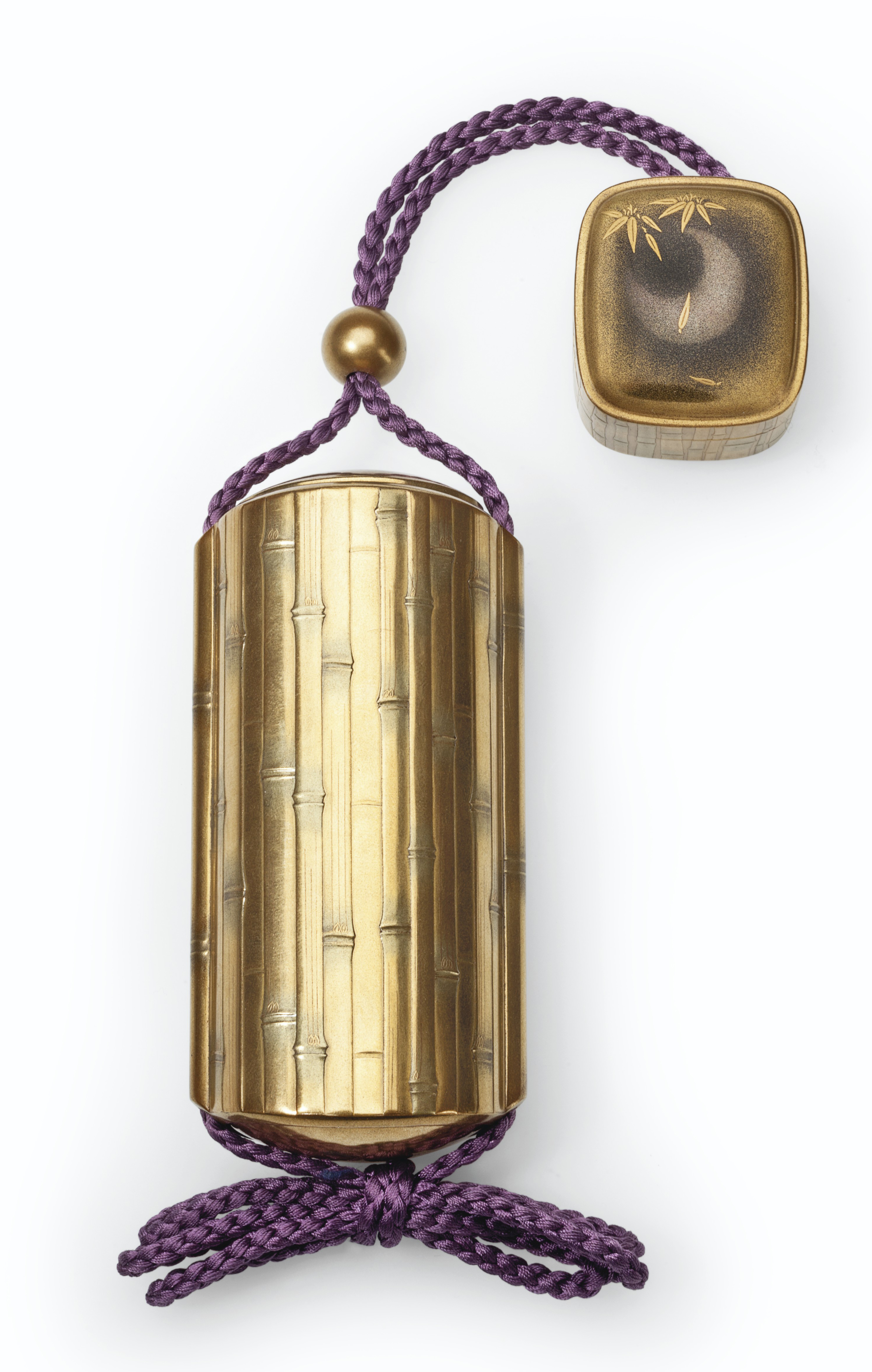 A four-case lacquer inro and netsuke en suite, Meiji period (late 19th ...