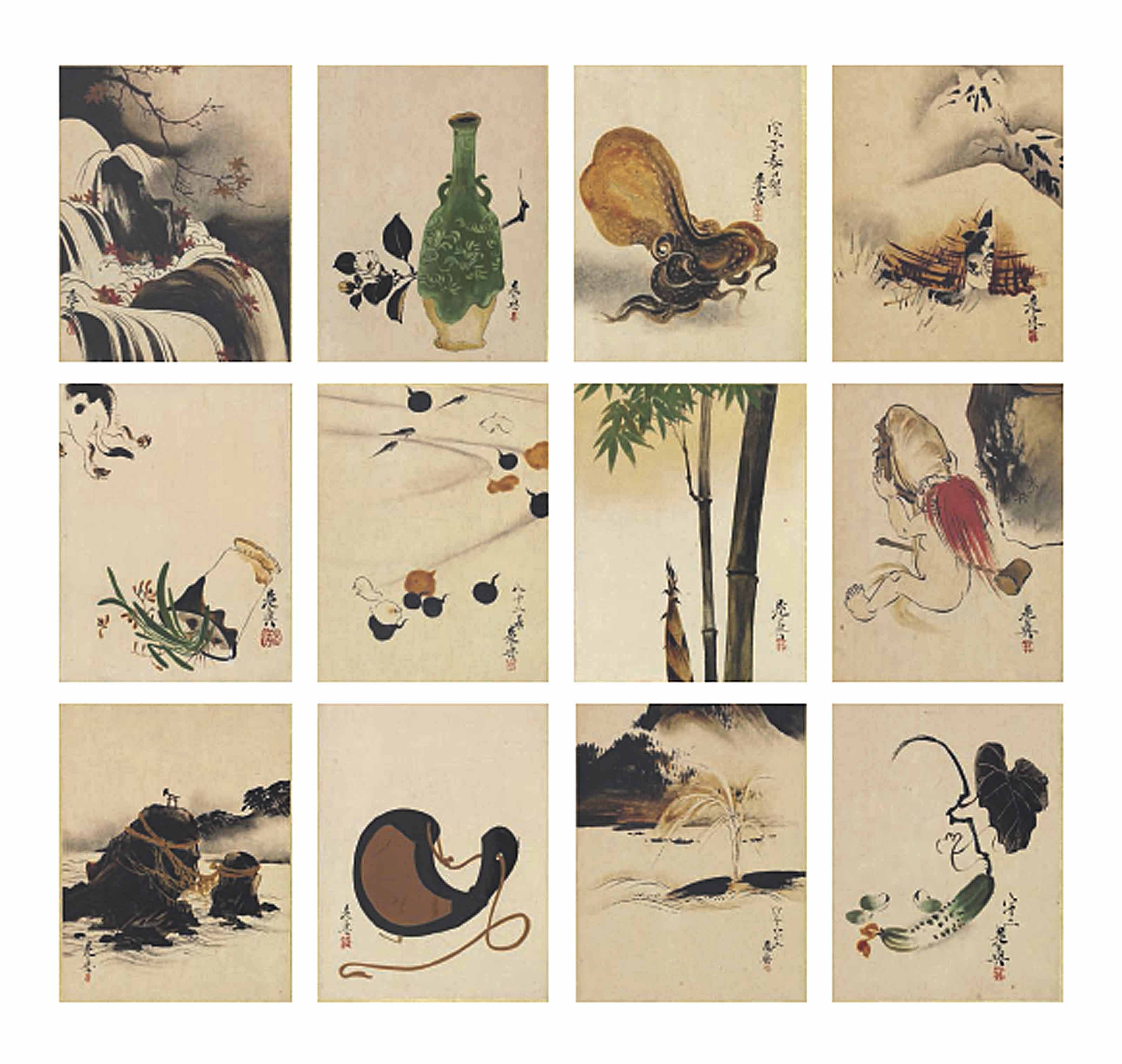 A four-case lacquer inro and netsuke en suite, Meiji period (late 19th ...