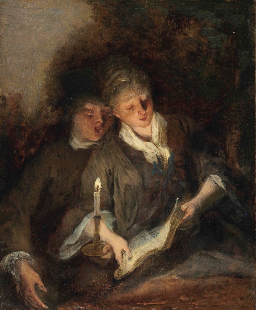 Nicolas Lancret (Paris 1690-1743), An elegant couple singing by ...