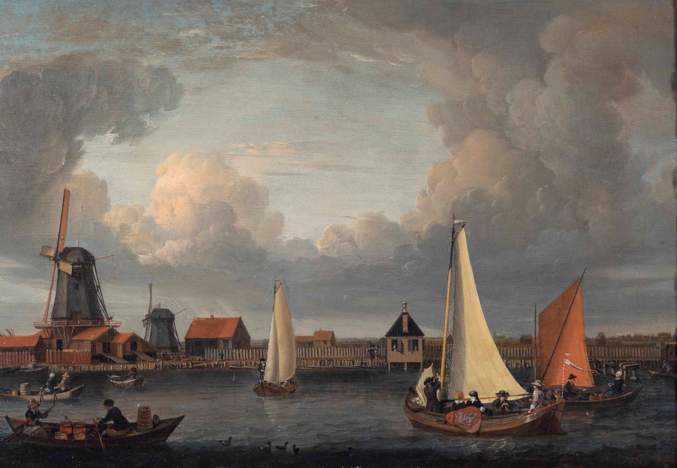 Attributed to Jacobus Storck (Amsterdam 1641-1687), A river landscape ...