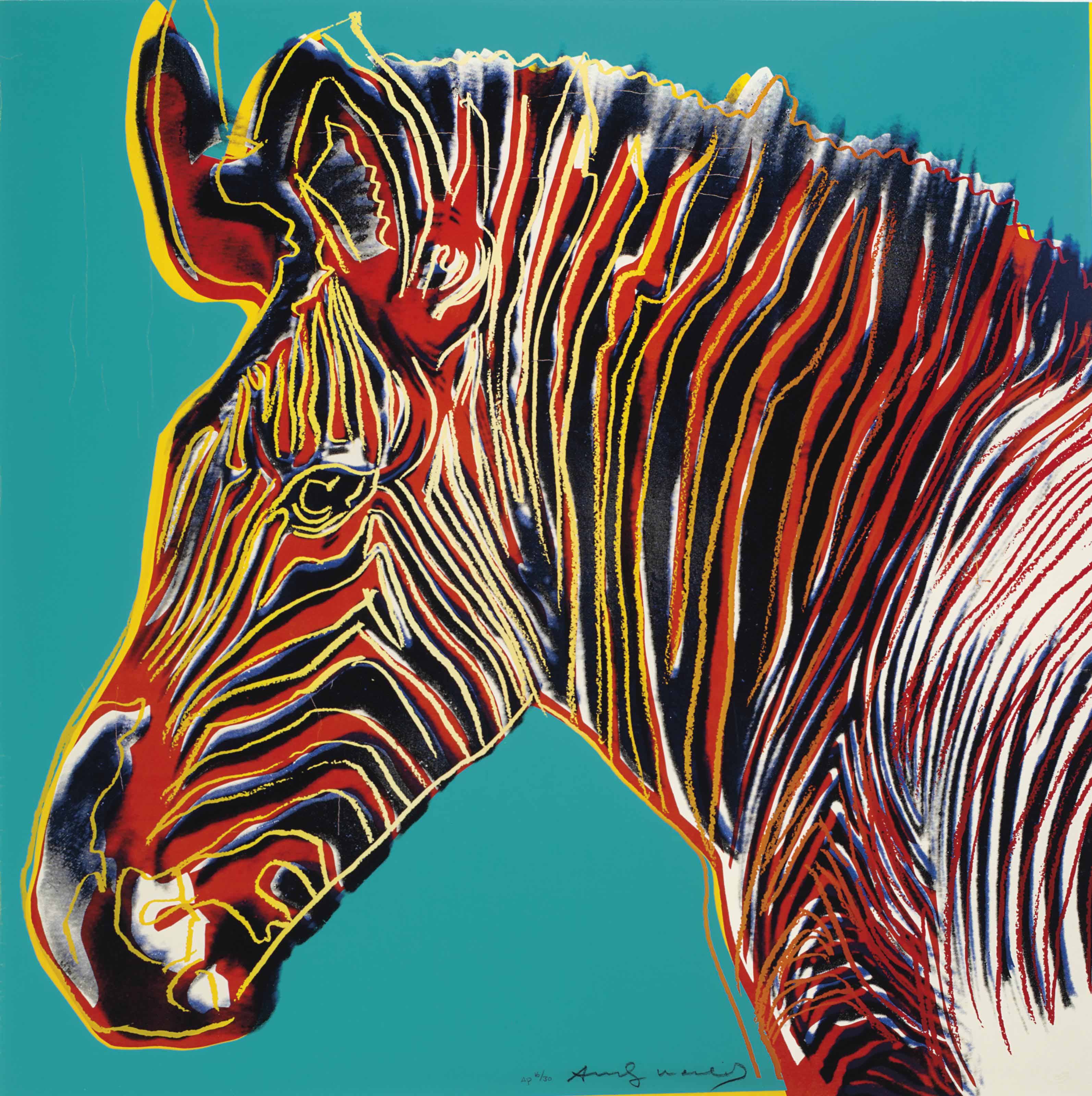 ANDY WARHOL (1928-1987) , Grevy's Zebra, from Endangered Species ...