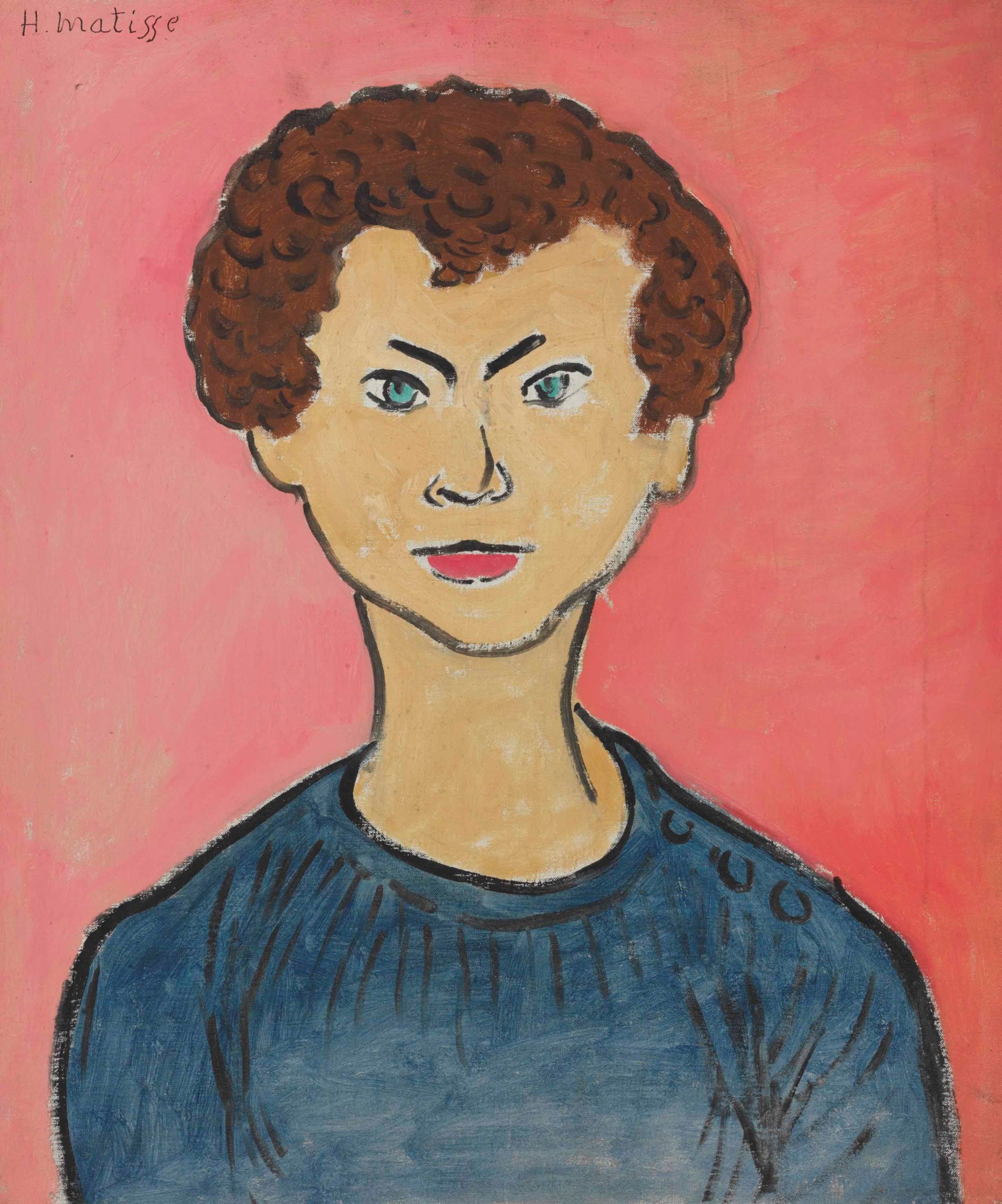 Henri Matisse (1869-1954), Portrait aux cheveux bouclés, pull marin ...