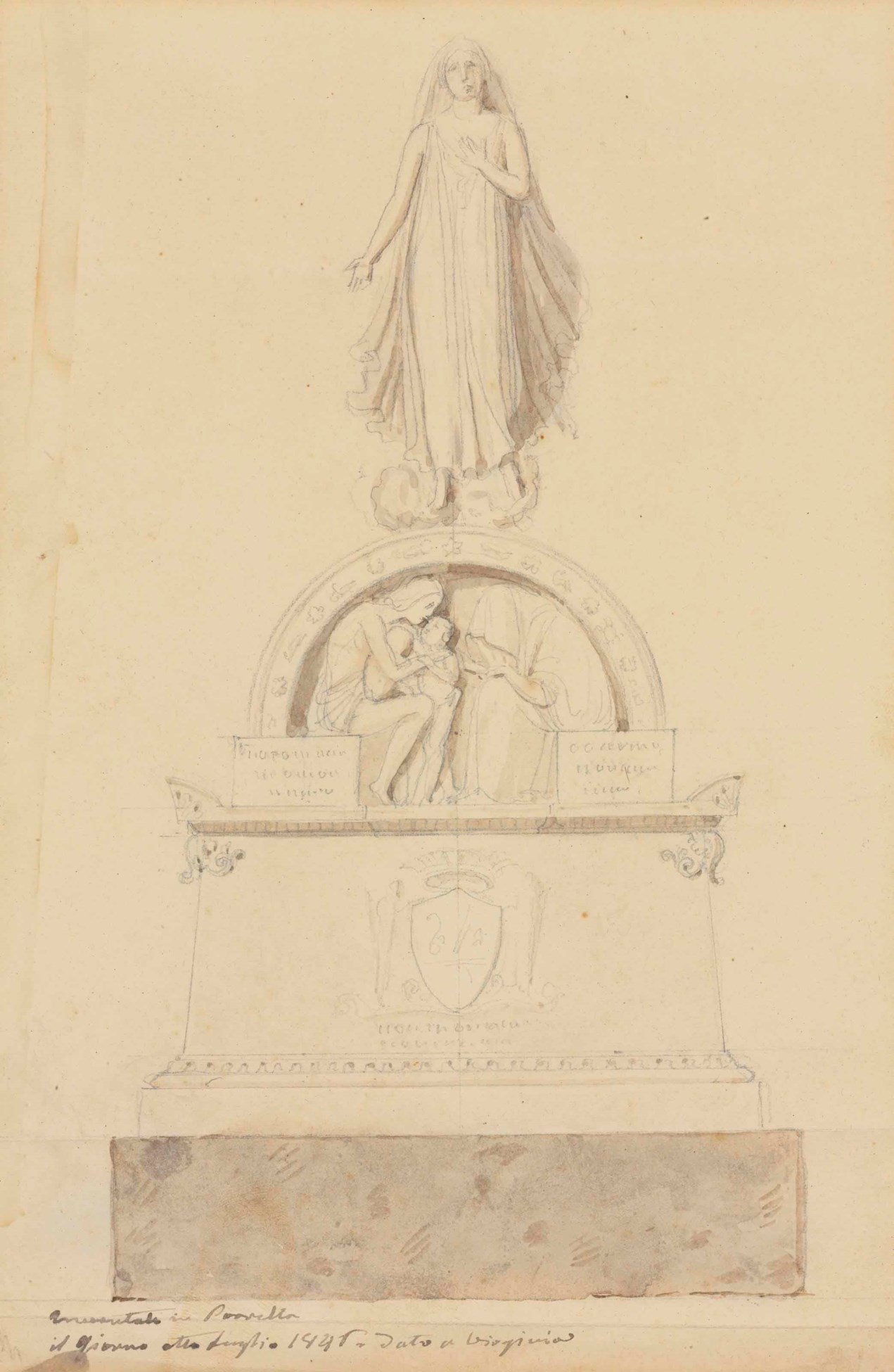 Lorenzo Bartolini (Florence 1777-1850), Study for a tomb (i); Partial ...