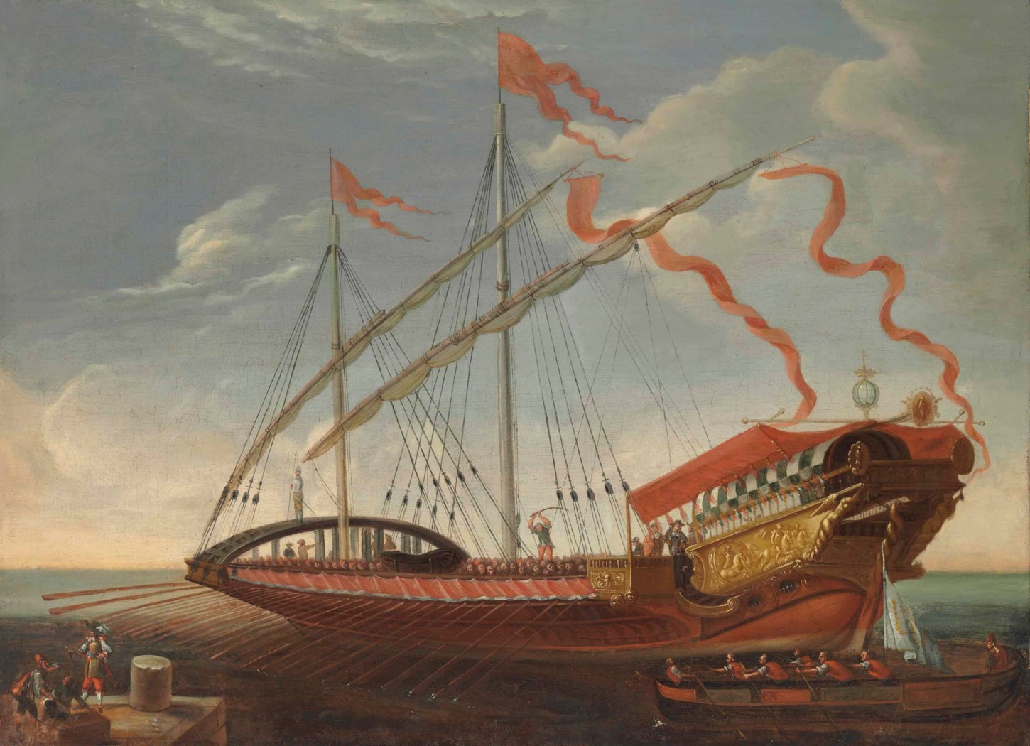 Tuscan School, 17th Century, A trade galley in a harbor | Christie's