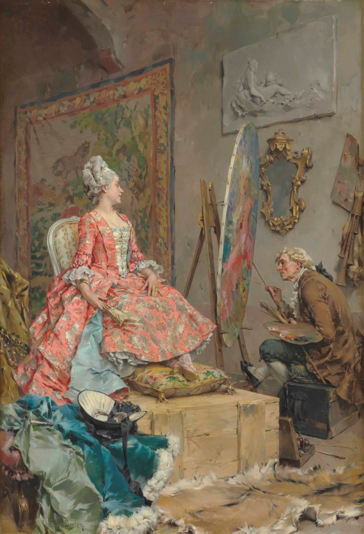 Frederik Hendrick Kaemmerer (Dutch, 1839-1902), Sitting for her ...