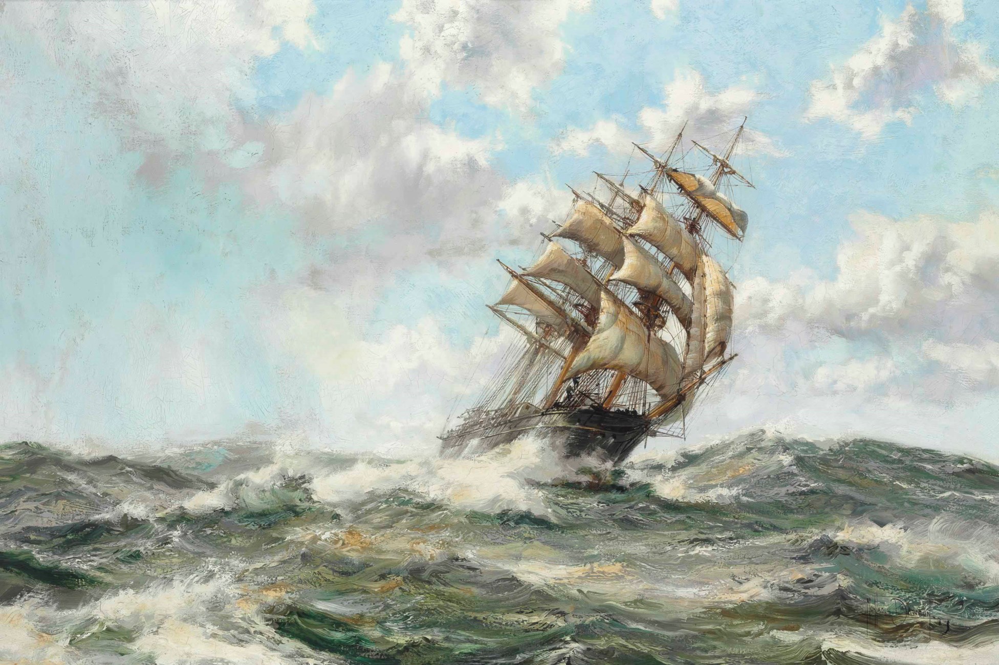 Montague Dawson, F.R.S.A., R.S.M.A. (British, 1895-1973), Squally ...