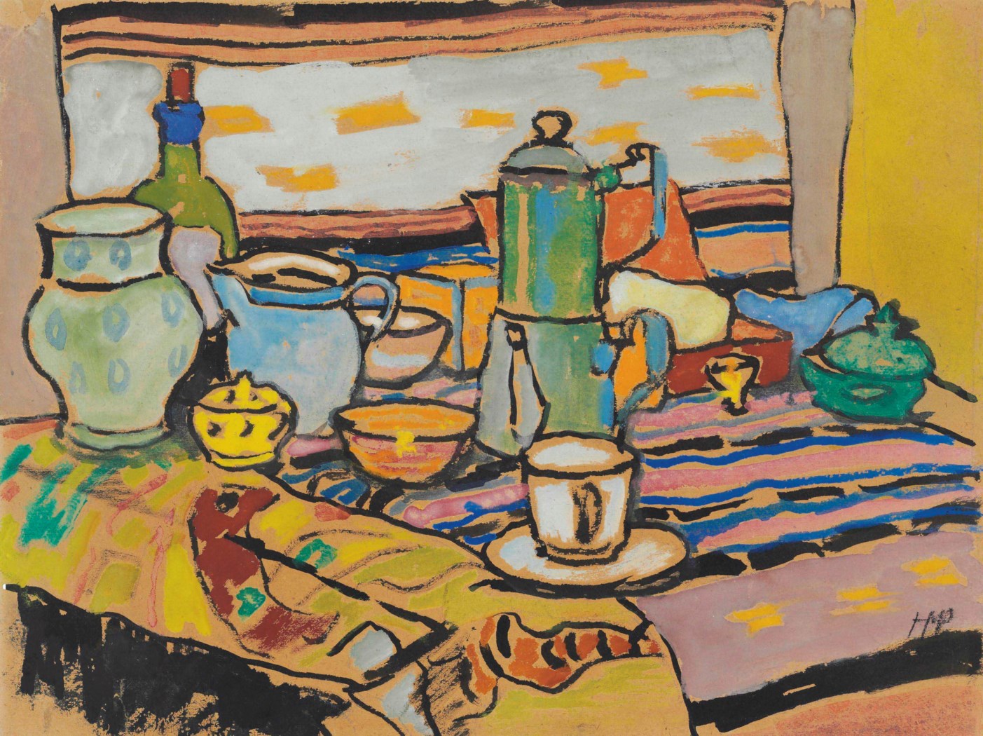 Hermann Max Pechstein (1881-1955), Stilleben mit Krügen | Christie's