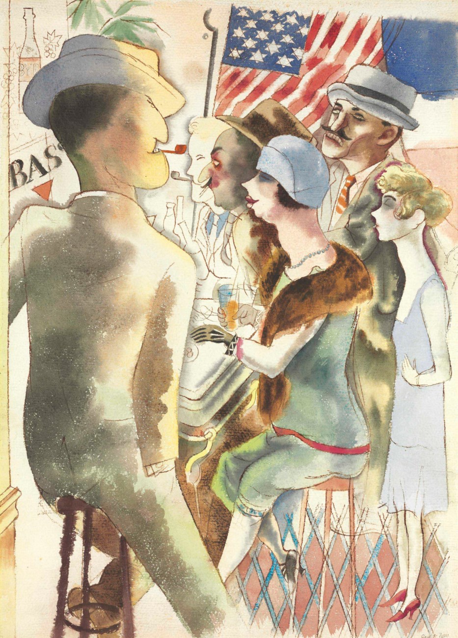 George Grosz (1893-1959), Die amerikanische Dingobar in Paris | Christie's