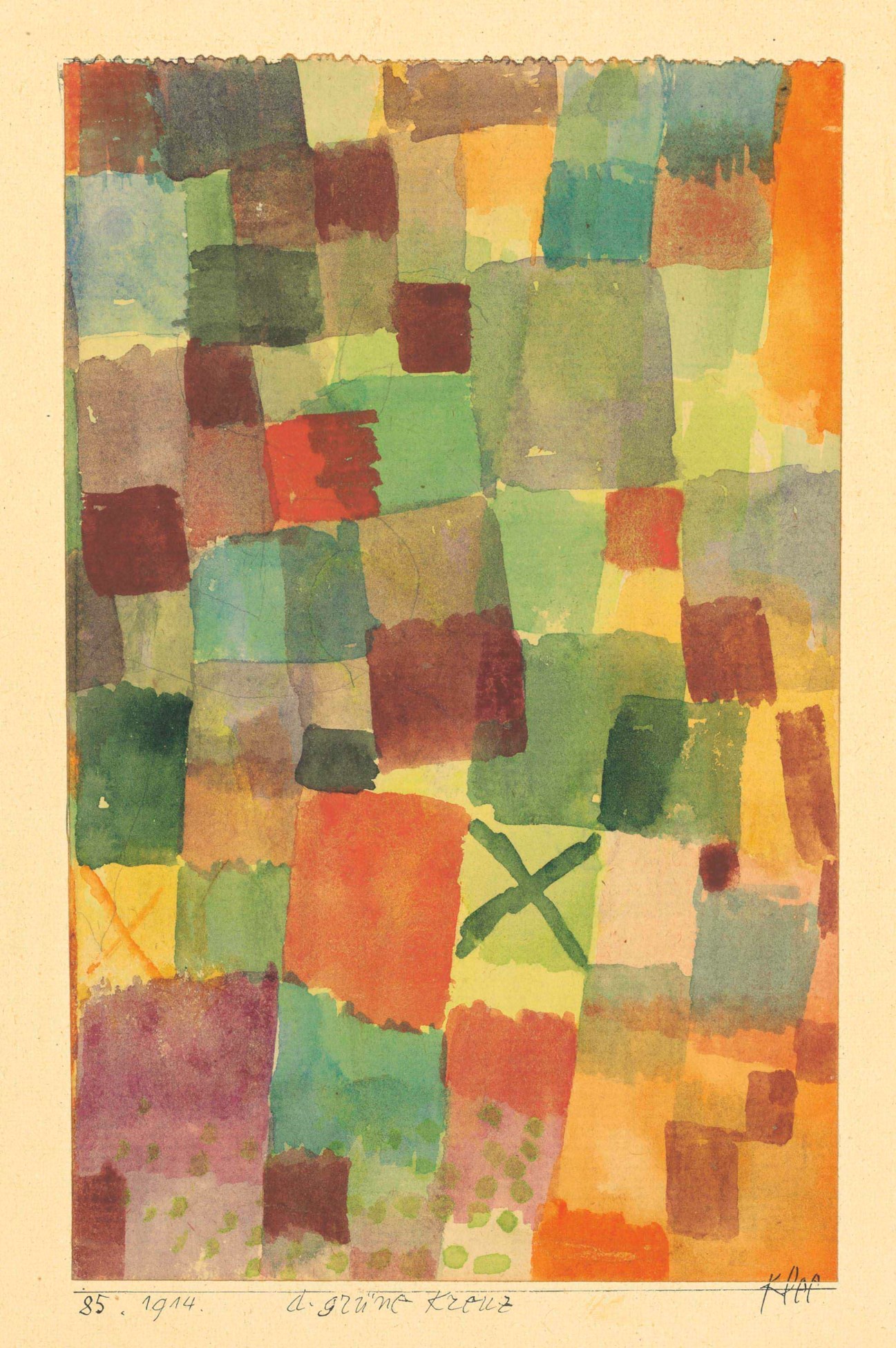 Paul Klee (1879-1940), Aquarell mit d. grünen kreuz | Christie's