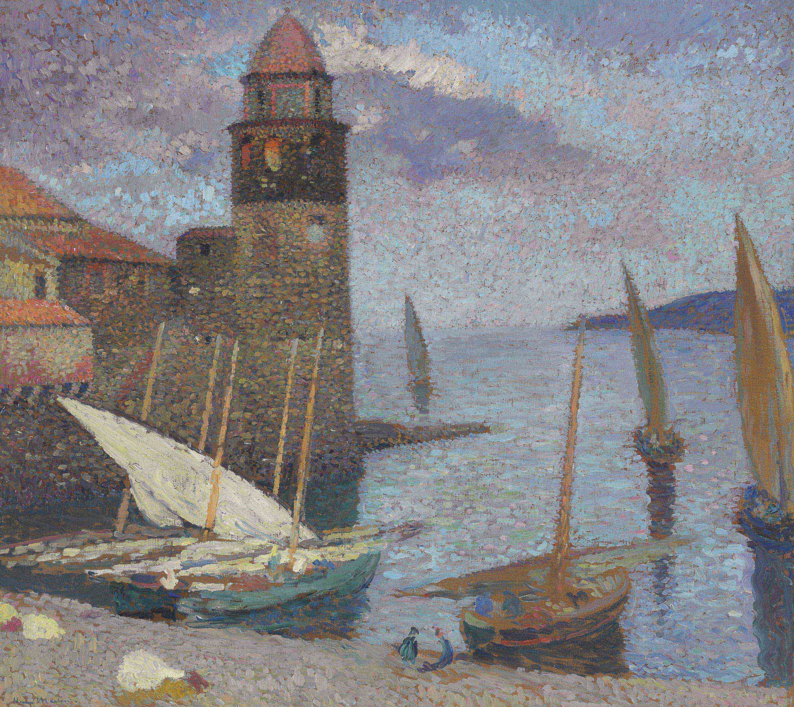 Henri MARTIN (1860 - 1943) Le port de Collioure - auctions & price archive
