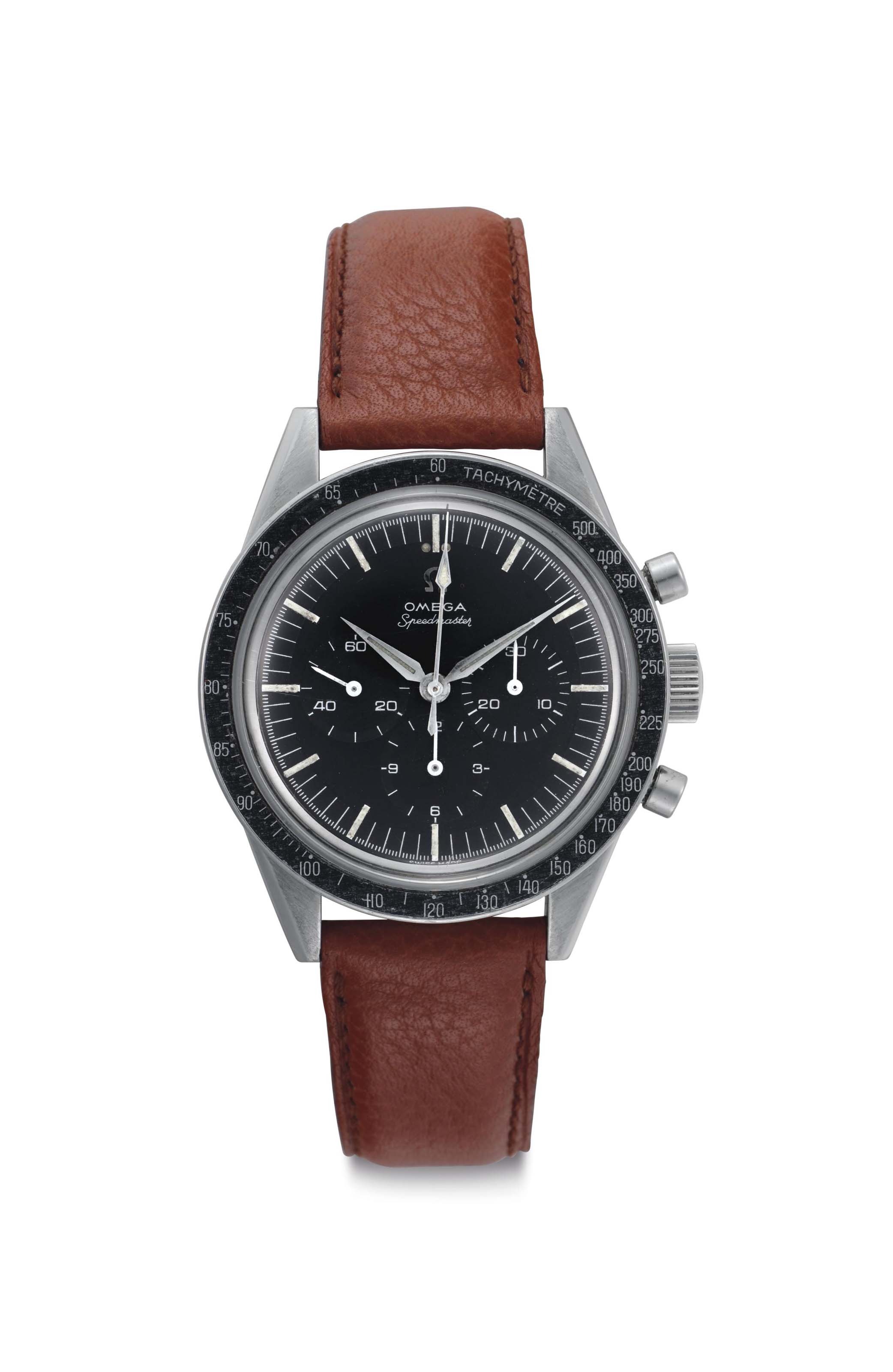 Omega. A Stainless Steel Chronograph Wristwatch
