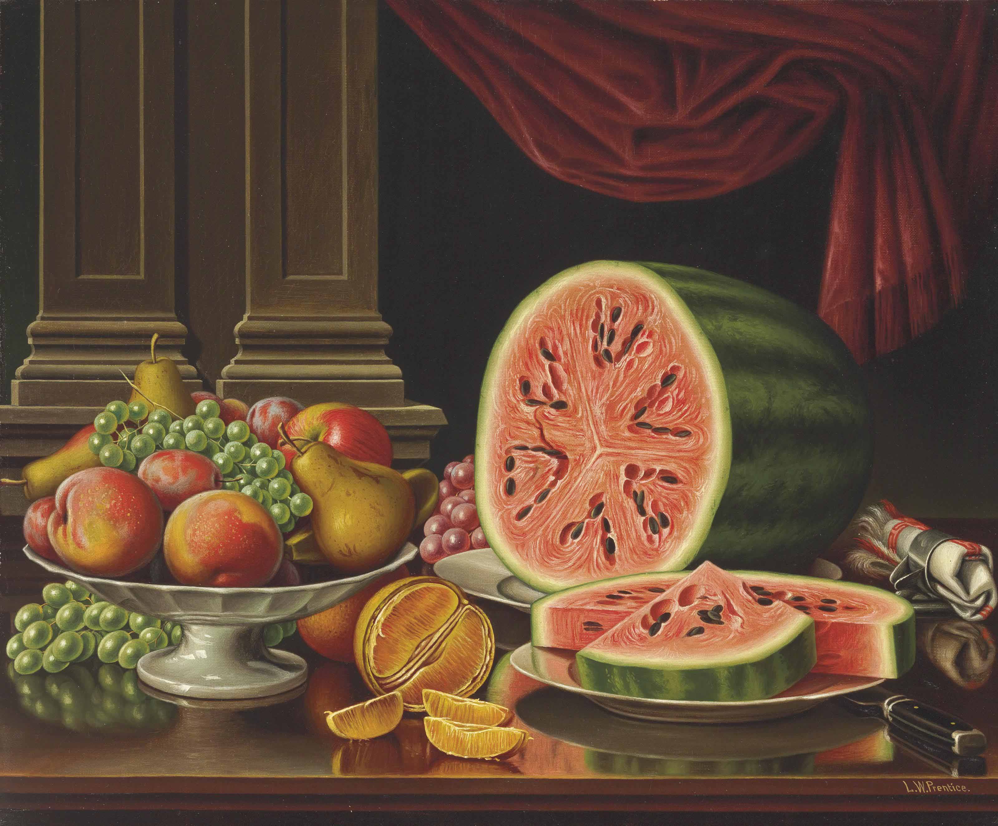 Still Life with Watermelon, Levi Wells Prentice (1851-1935) | Christie’s