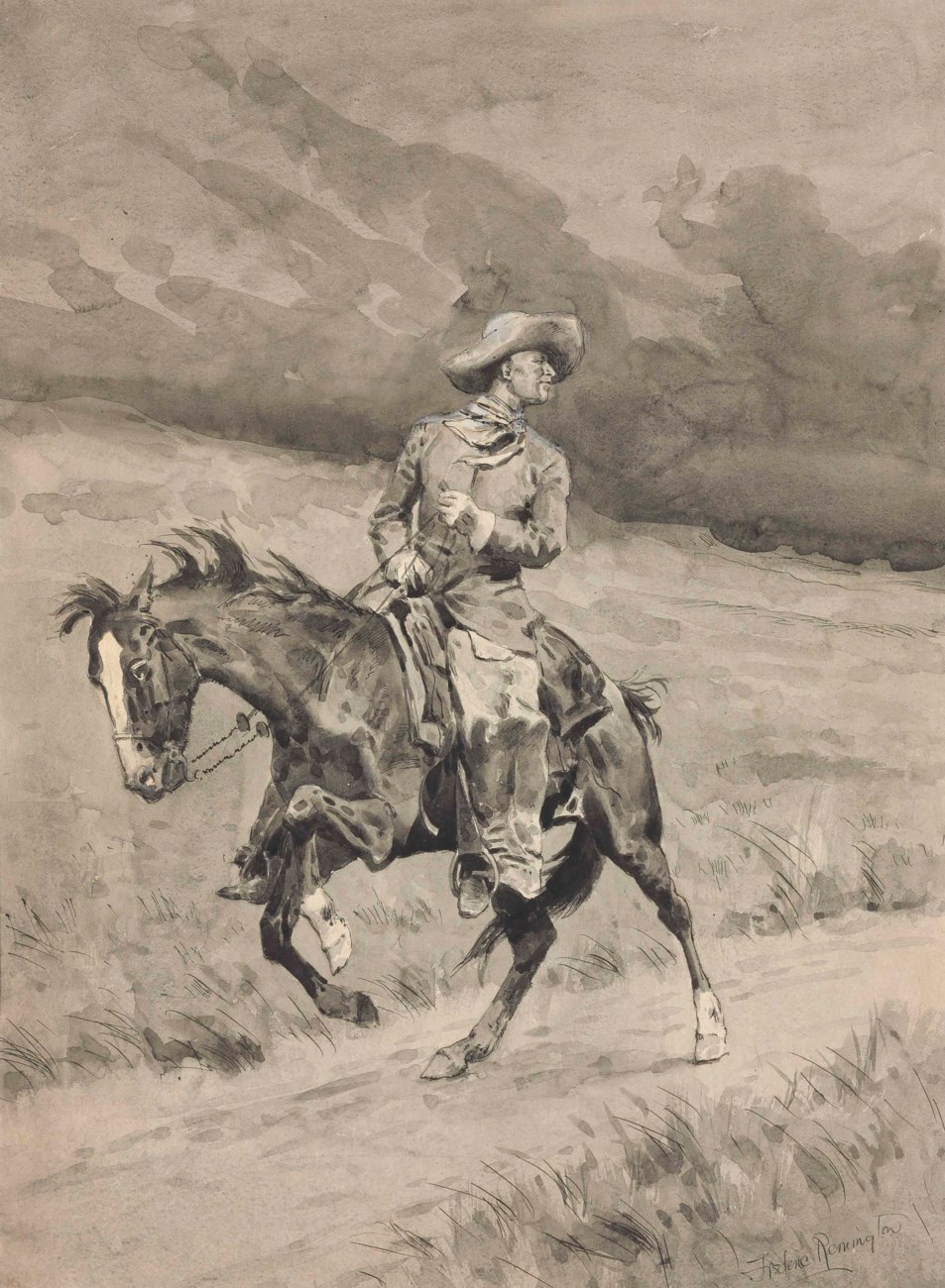 Frederic Remington (1861-1909), "It Was One of These...That Caused Him ...