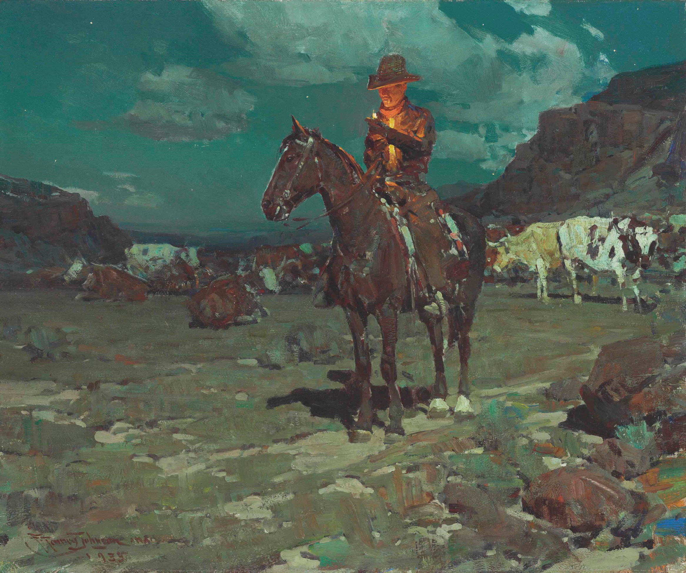 Frank Tenney Johnson (1874-1939), Through the Starlit Hours | Christie's