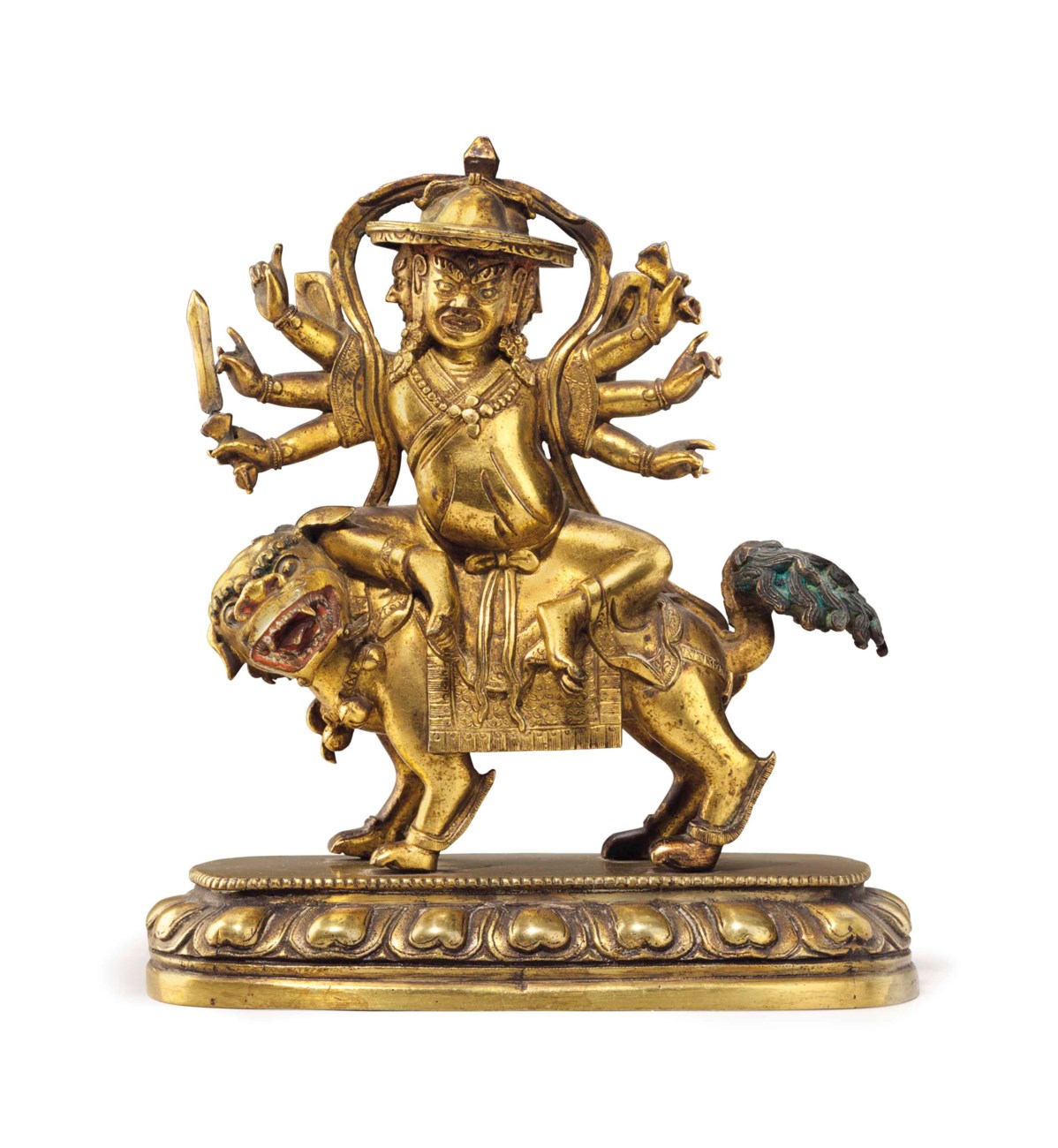 A Gilt Bronze Figure of Pehar, Tibeto-Chinese, 18th century | Christie's