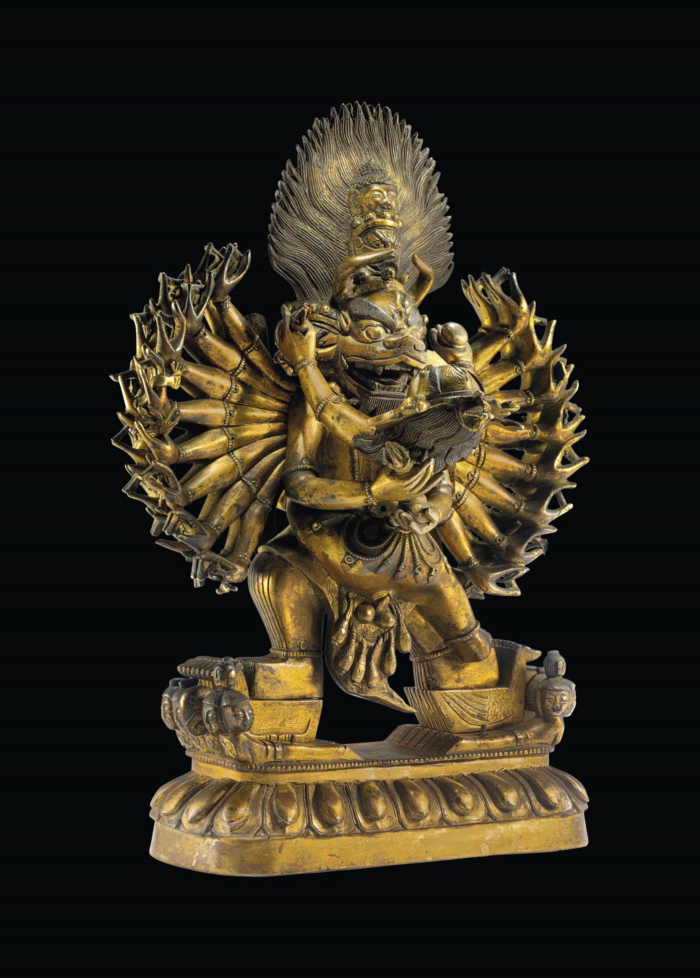 A Gilt Bronze Figure of Yamantaka, Sino-Tibetan, 18th/19th century ...