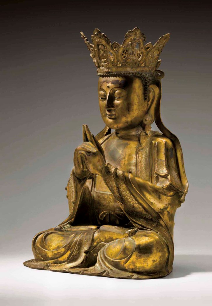 A GILT-BRONZE FIGURE OF VAIROCHANA, MING DYNASTY (1368-1644) | Christie's
