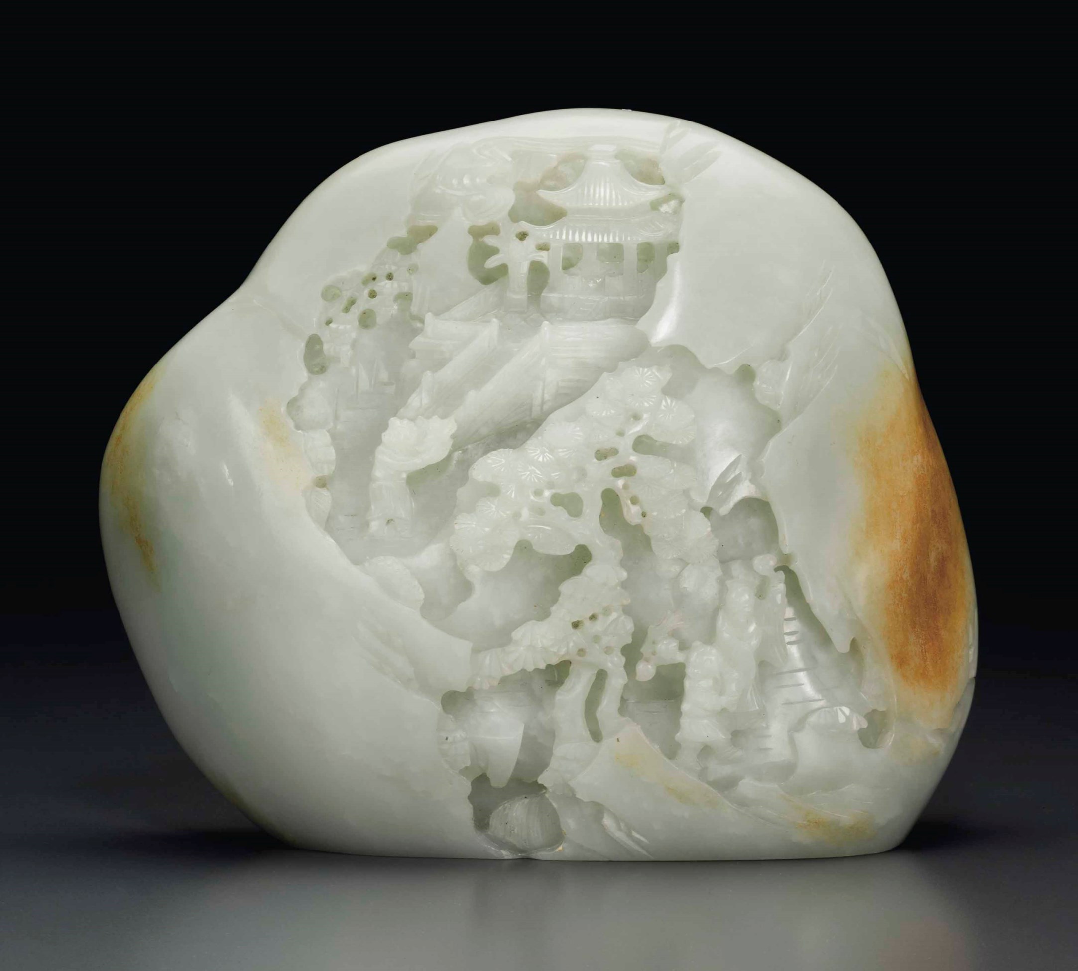 A WELL-CARVED WHITE JADE BOULDER, QIANLONG PERIOD (1736-1795) | Christie's