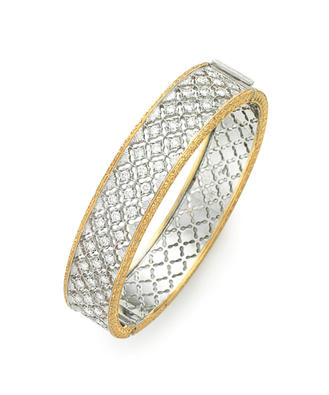 A DIAMOND AND BICOLORED GOLD BANGLE BRACELET, BY BUCCELLATI | Christie's