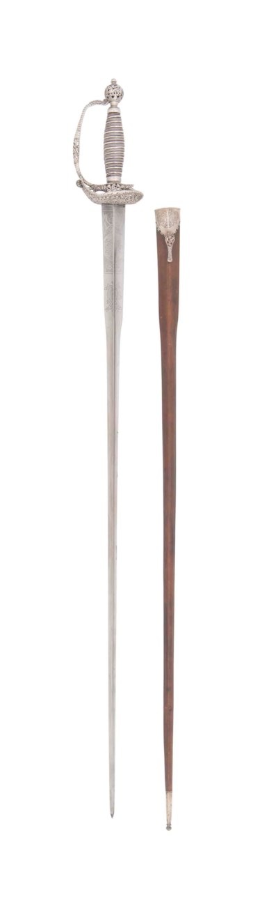 THE BENJAMIN FRANKLIN SILVER-HILTED SMALL SWORD, PROBABLY SPANISH ...