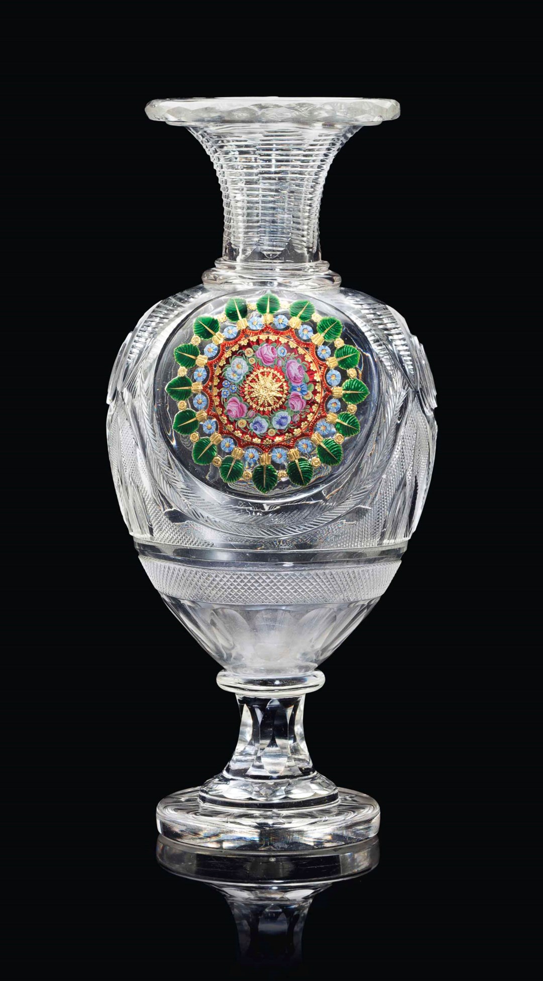 A RUSSIAN CUT-GLASS VASE, CIRCA 1850-60, ATTRIBUTED TO DYAT'KOVO ...