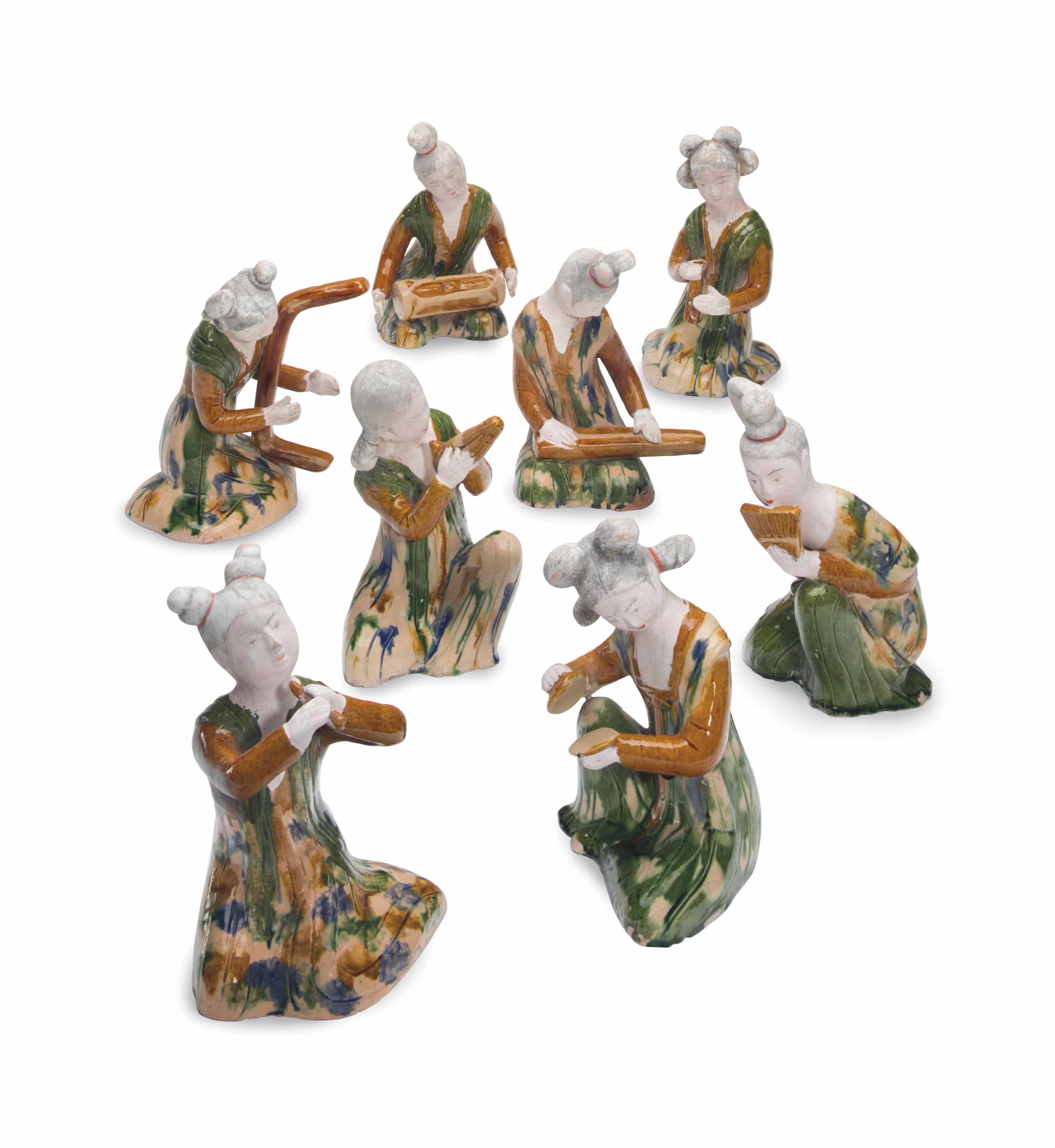 PRESIDENT AND MRS RONALD REAGAN A SET OF EIGHT CHINESE TANG ...