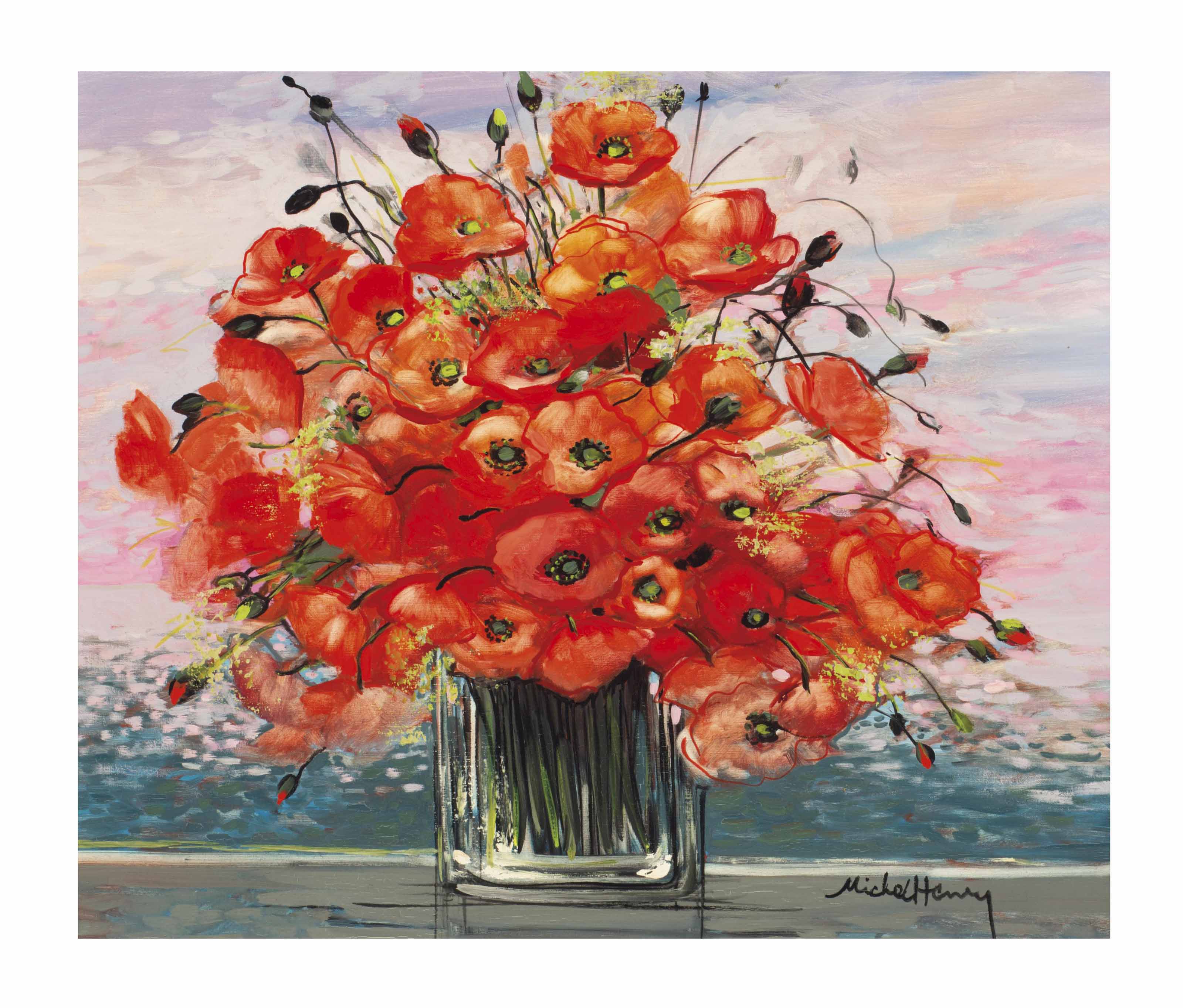 Michel Henry (French, b. 1928) , Still life with flowers | Christie's