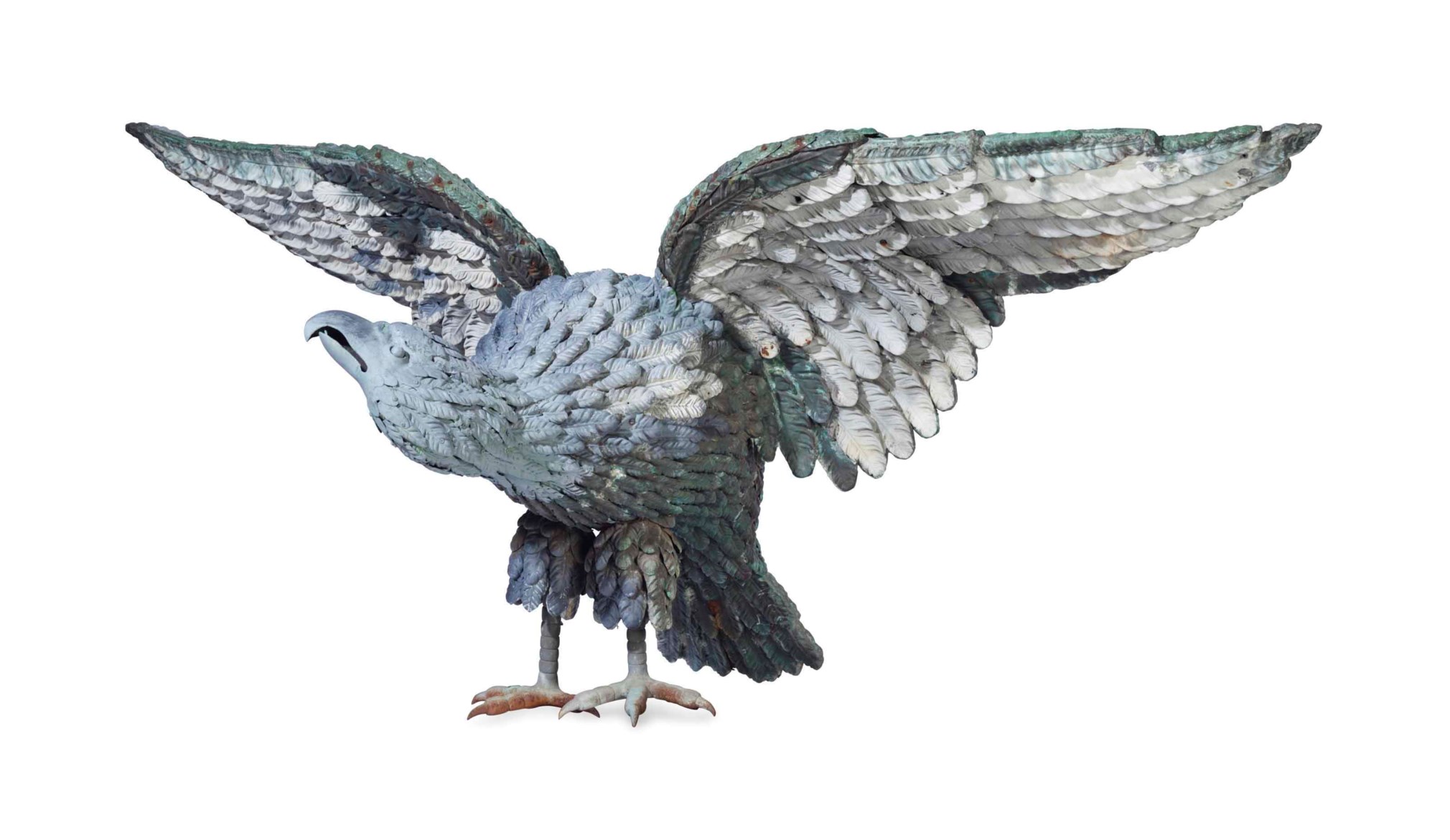 AN AMERICAN MOLDED COPPER MODEL OF A LARGE EAGLE, LATE 19TH/EARLY 20TH ...