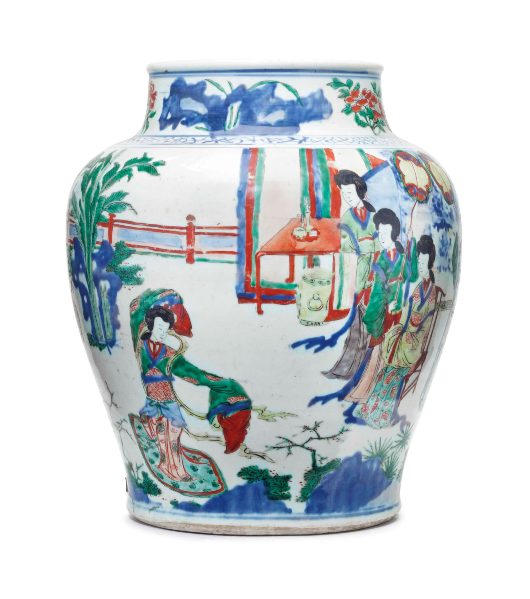 A CHINESE WUCAI JAR, 17TH CENTURY | Christie's