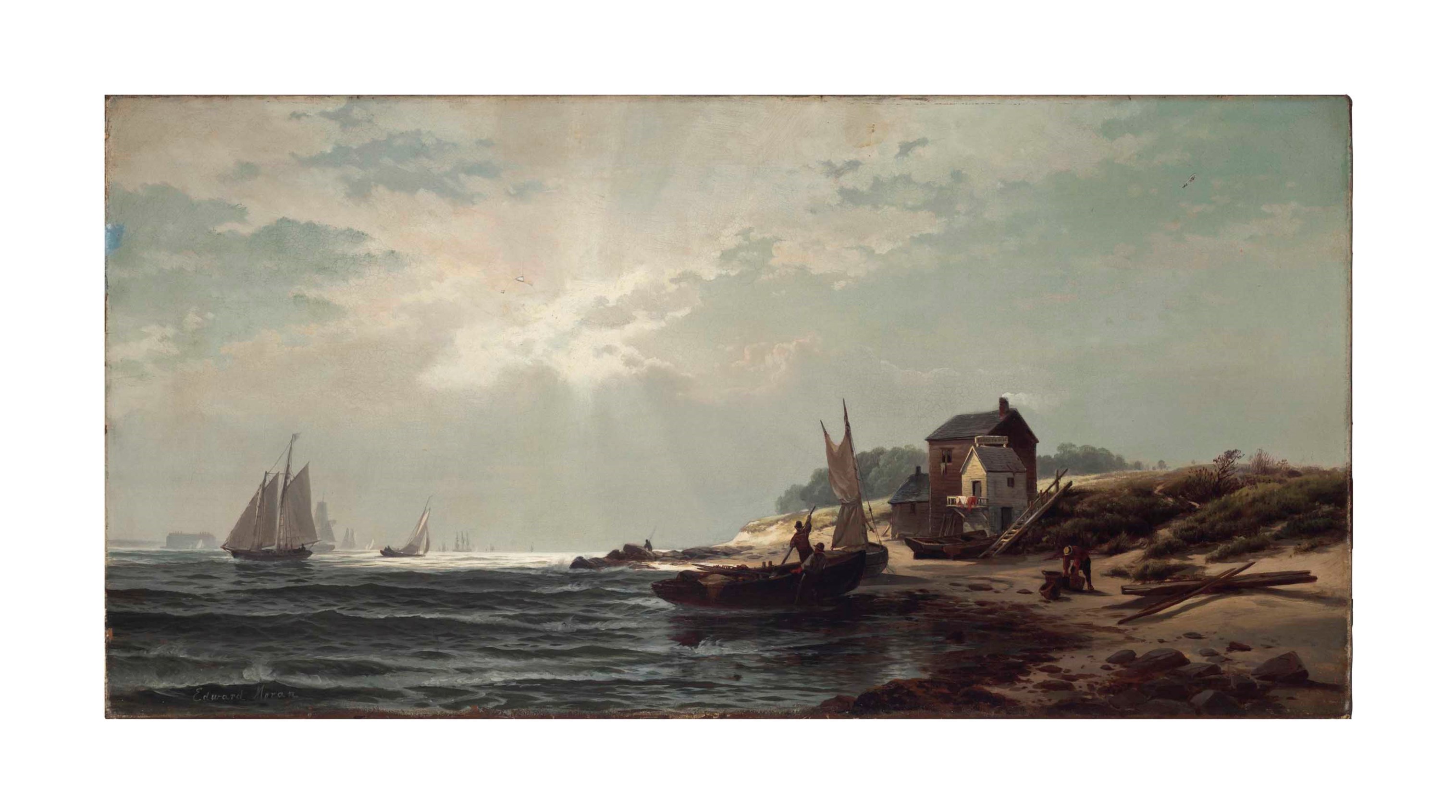Edward Moran (American, 1829-1901), Morning on Staten Island Shore ...