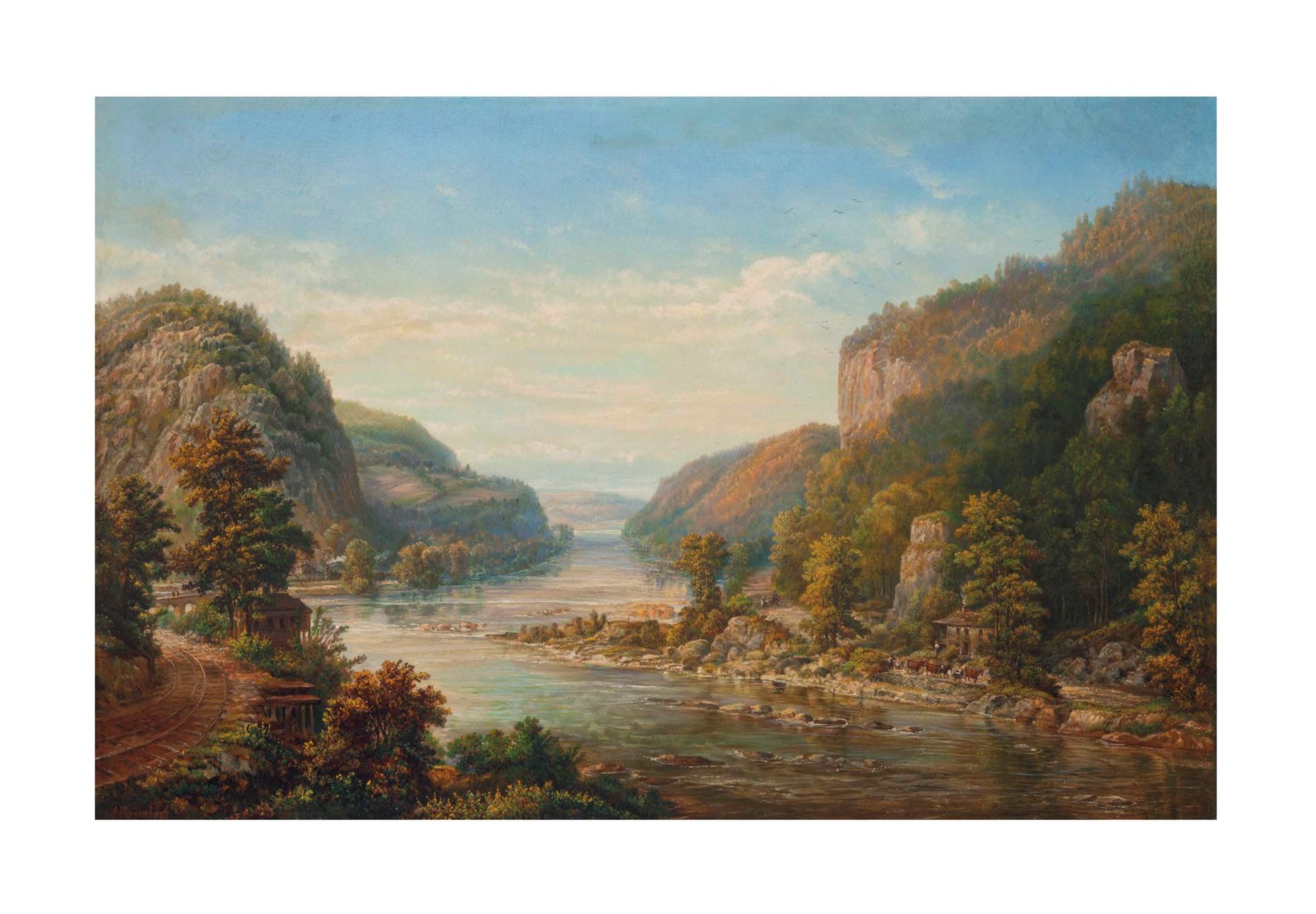 Augustus Weidenbach (American/German, 1825-1869), River landscape ...