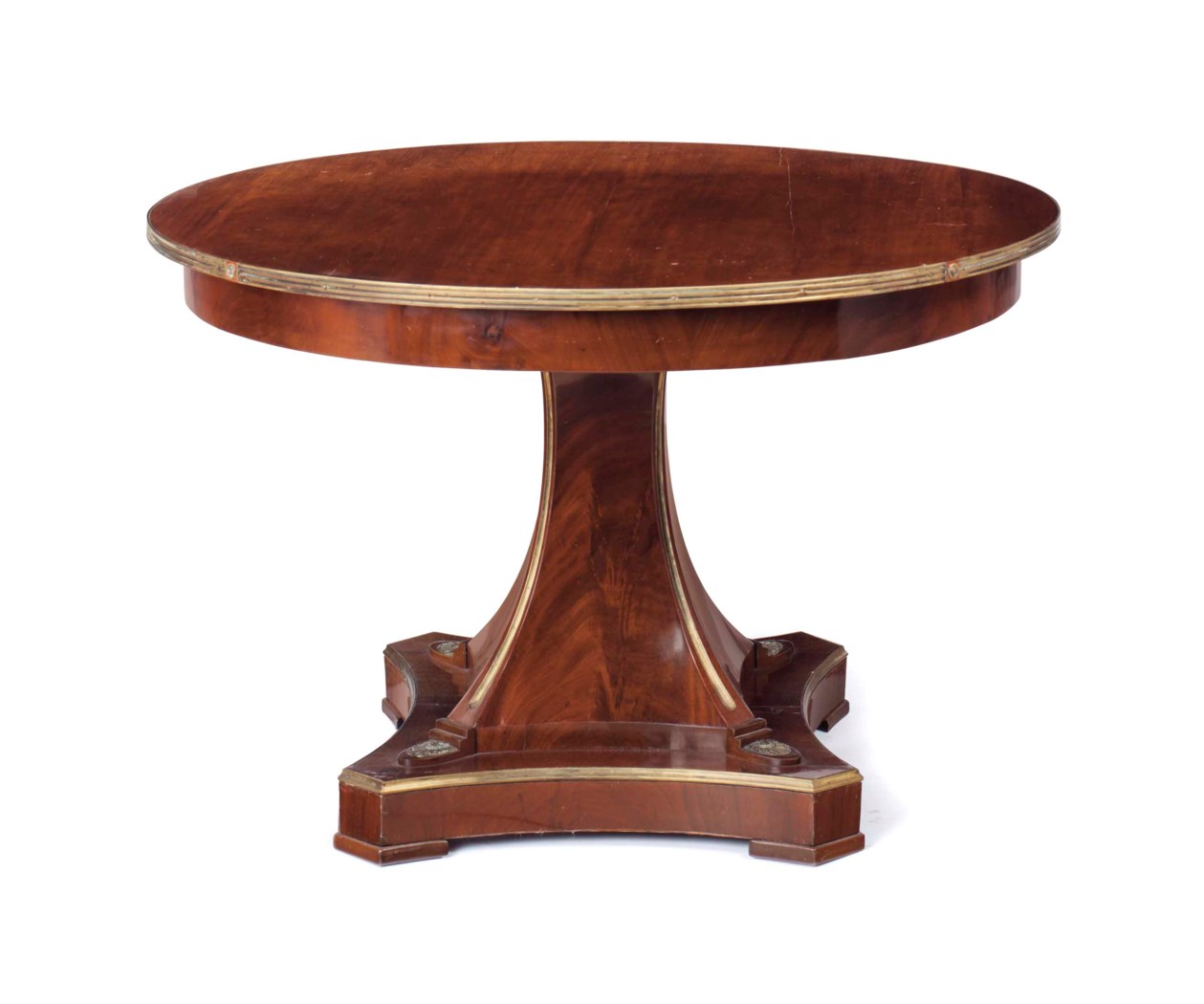 A RUSSIAN BRASS-MOUNTED MAHOGANY CENTER TABLE, CIRCA 1800 | Christie's