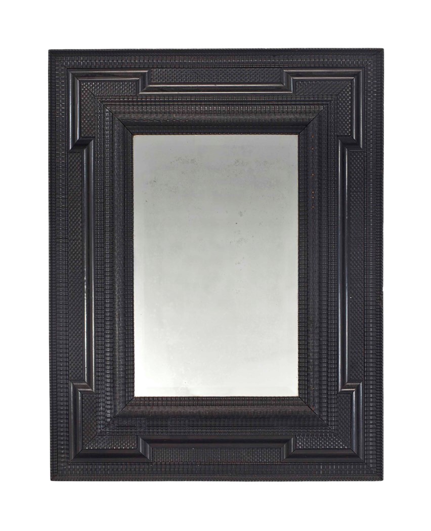 A DUTCH EBONY AND EBONIZED MIRROR