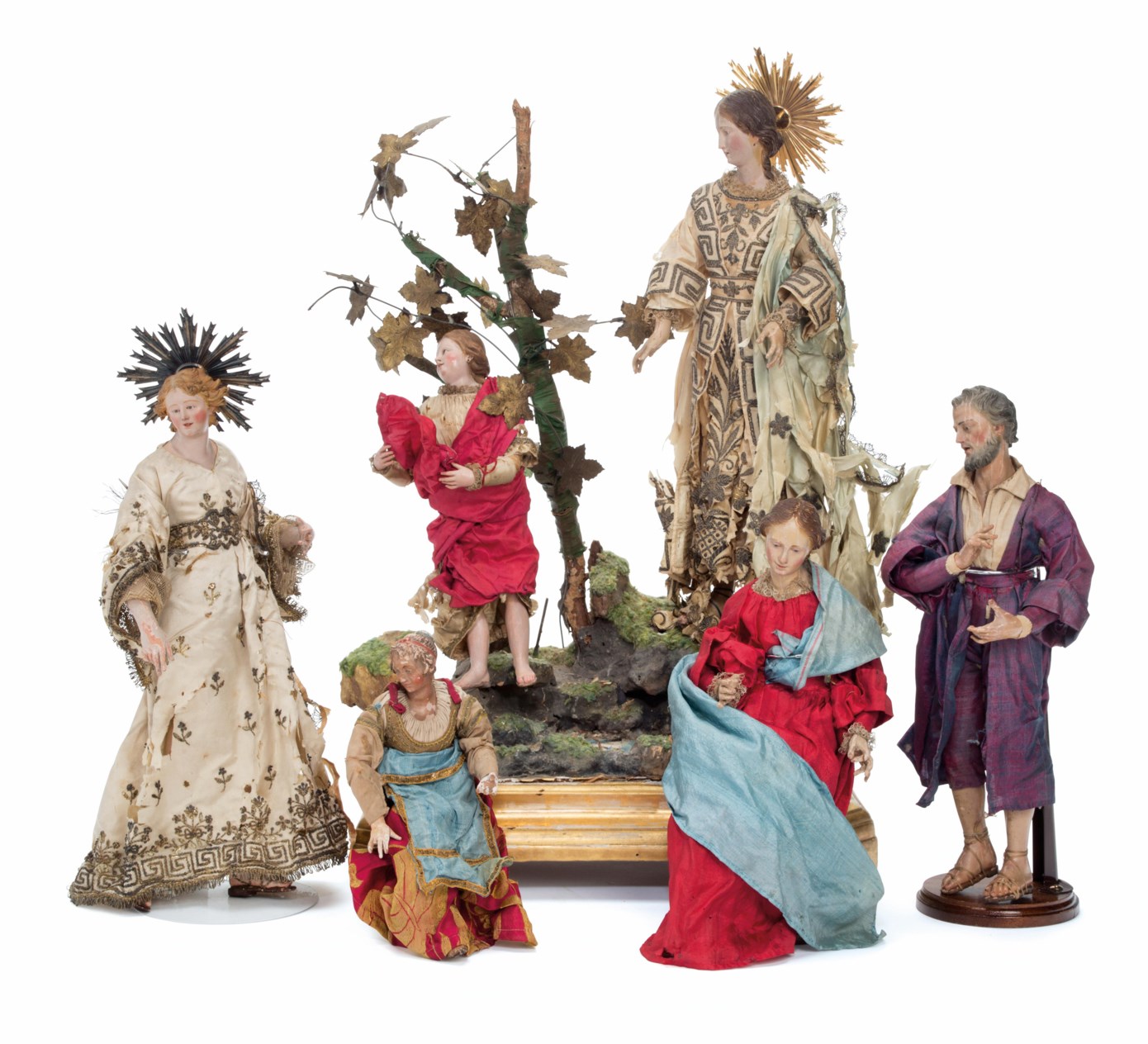 A GROUP OF TEN NEAPOLITAN CRÈCHE FIGURES, LATE 18TH/EARLY 19TH CENTURY ...