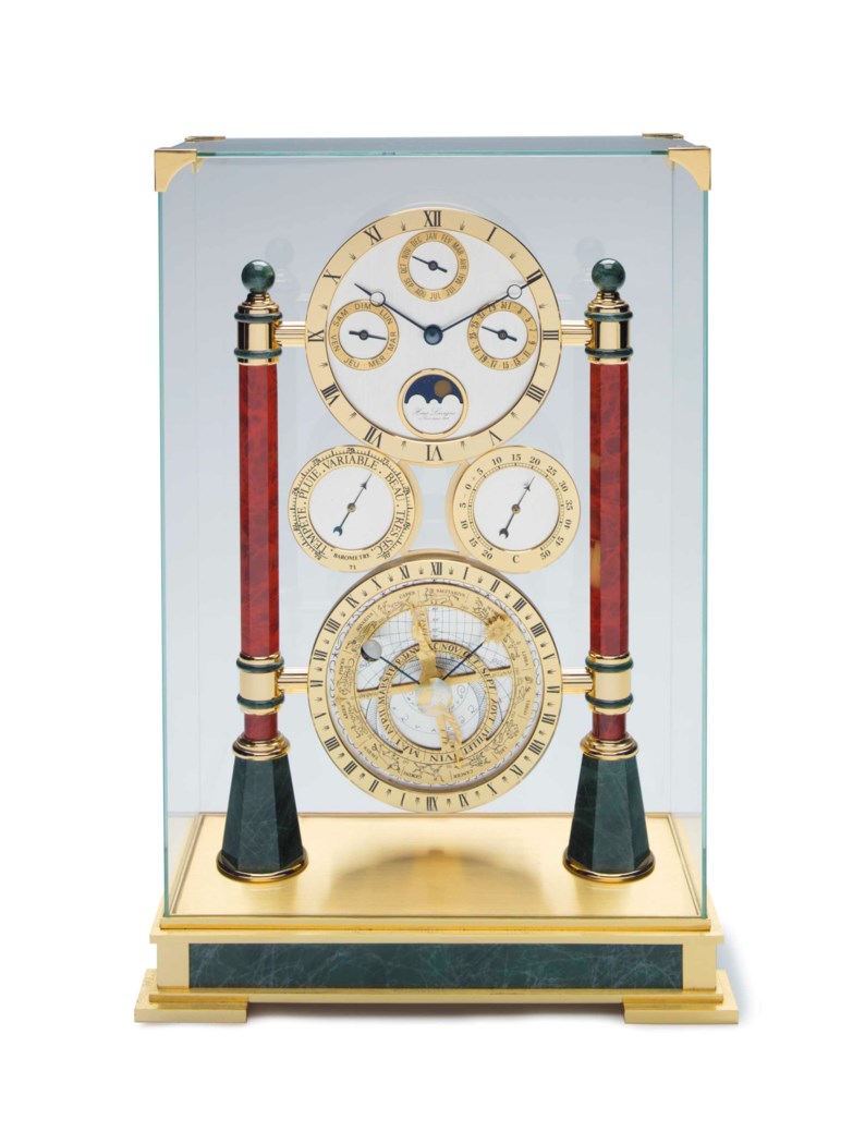 A FRENCH ORMOLU AND FAUX-MARBLE MANTLE CLOCK, HOUR LAVIGNE, PARIS ...
