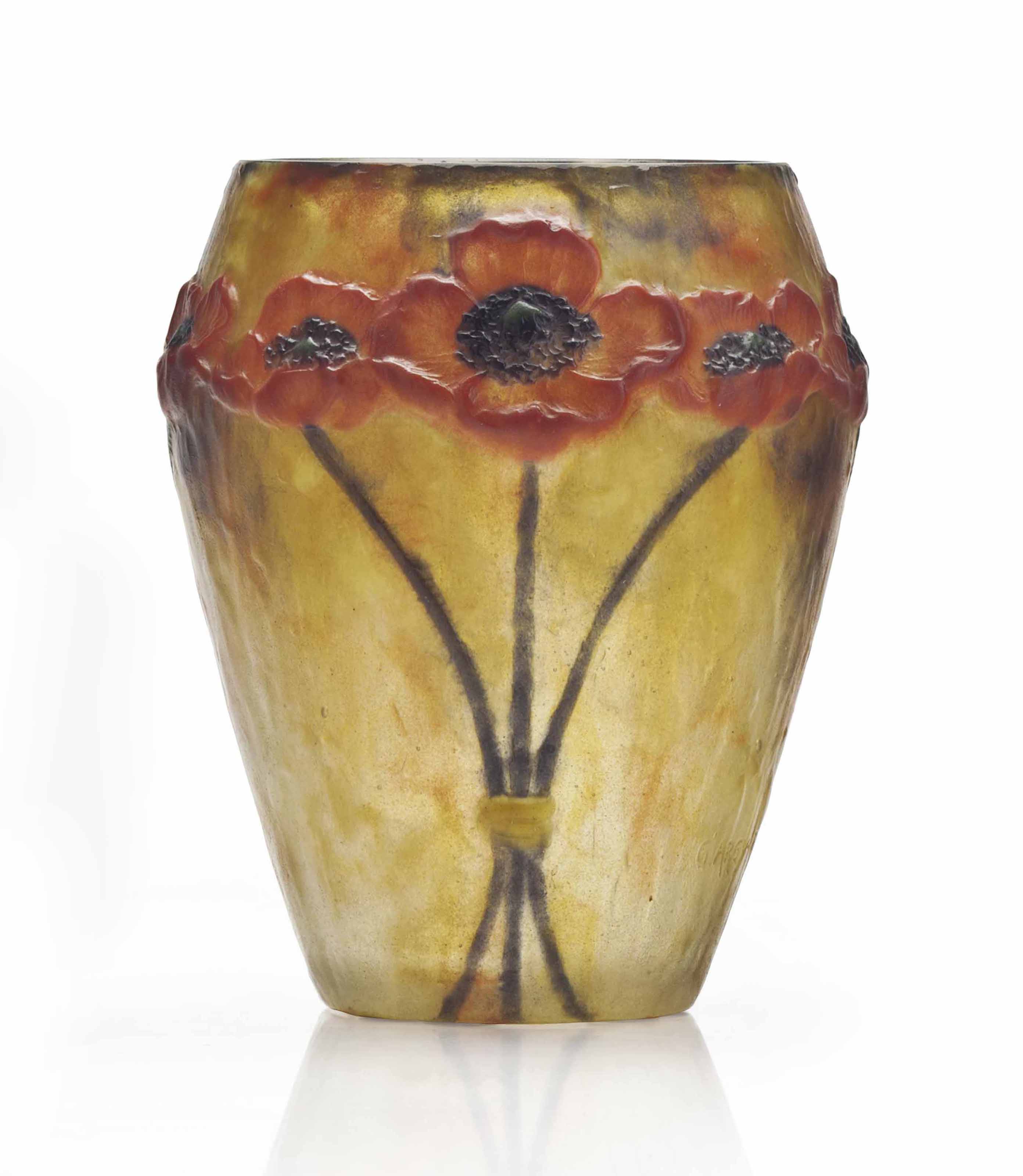 GABRIEL ARGY-ROUSSEAU (1885-1963) , A 'COQUELICOTS' VASE, CIRCA 1924 ...