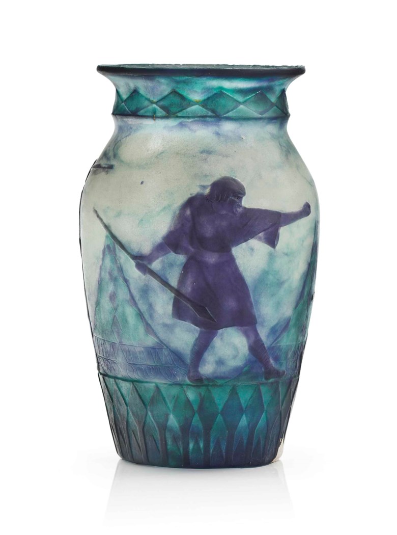 GABRIEL ARGY-ROUSSEAU (1885-1963), A RARE 'GUERRIERES ANTIQUES' VASE ...