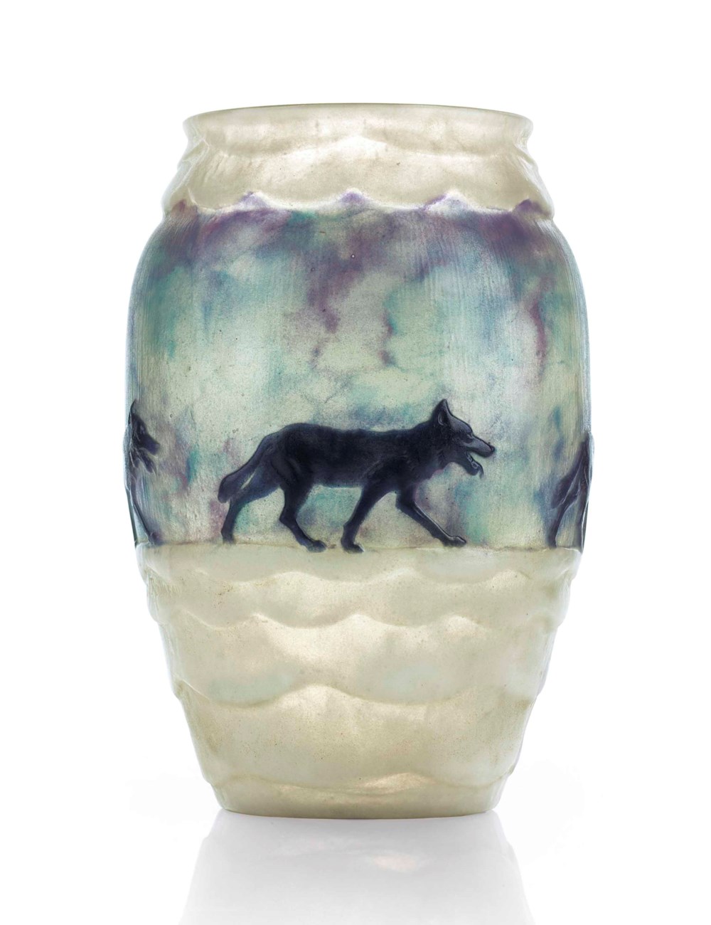 GABRIEL ARGY-ROUSSEAU (1885-1963), A 'LES LOUPS DANS LA NEIGE' VASE ...