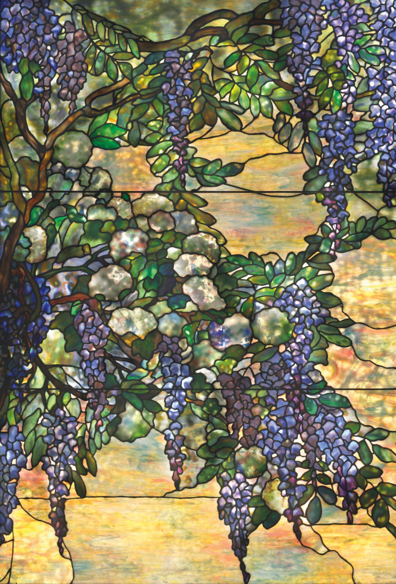TIFFANY STUDIOS, A 'SNOWBALL AND WISTERIA' WINDOW, CIRCA 1902 | Christie's
