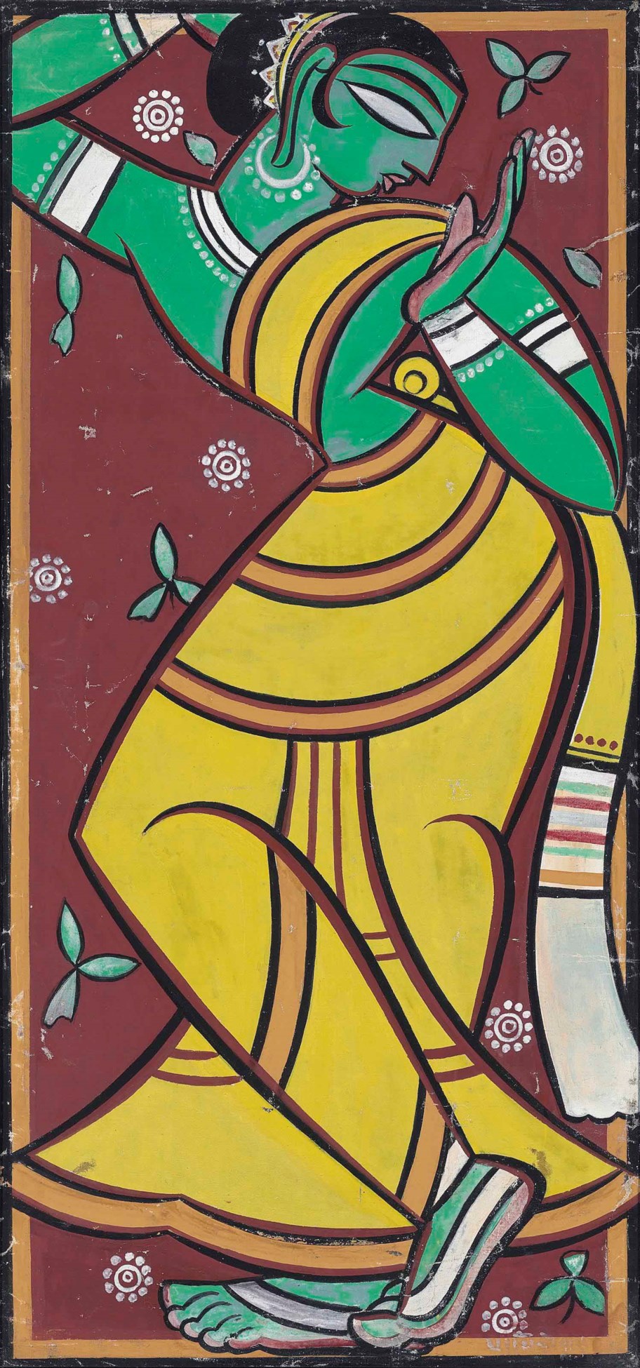 JAMINI ROY (1887-1972), Untitled (Gopini in Yellow Sari) | Christie's